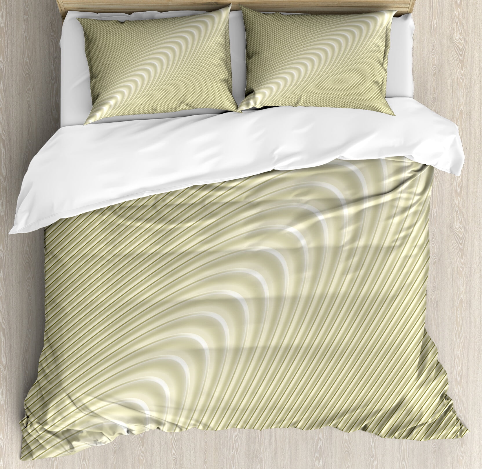 Modern Duvet Cover Set, Simplistic Circular Circles Wave Spirals ...