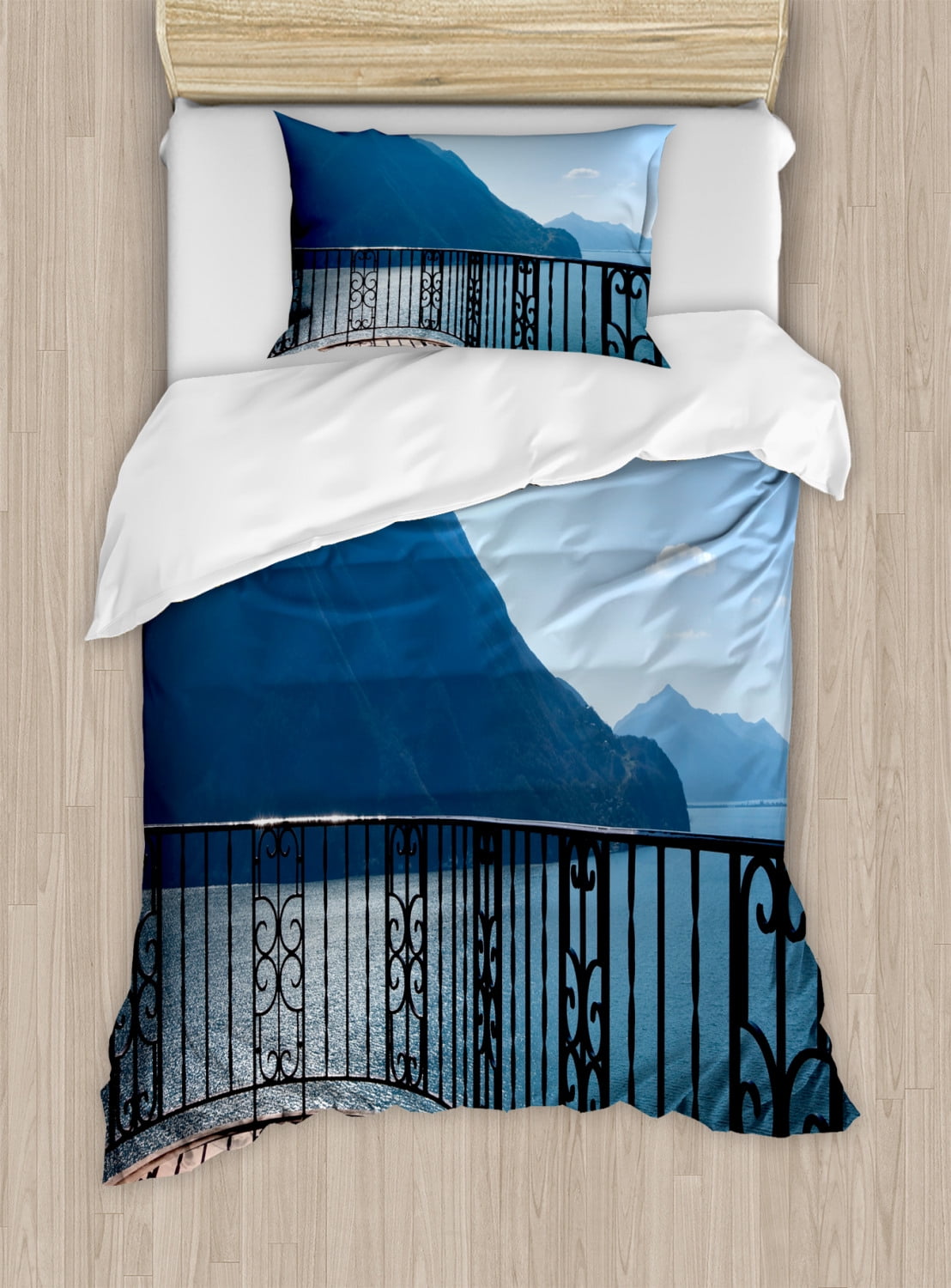 Modern Duvet Cover Set Twin Size, Mediterranean Italian Design Island ...