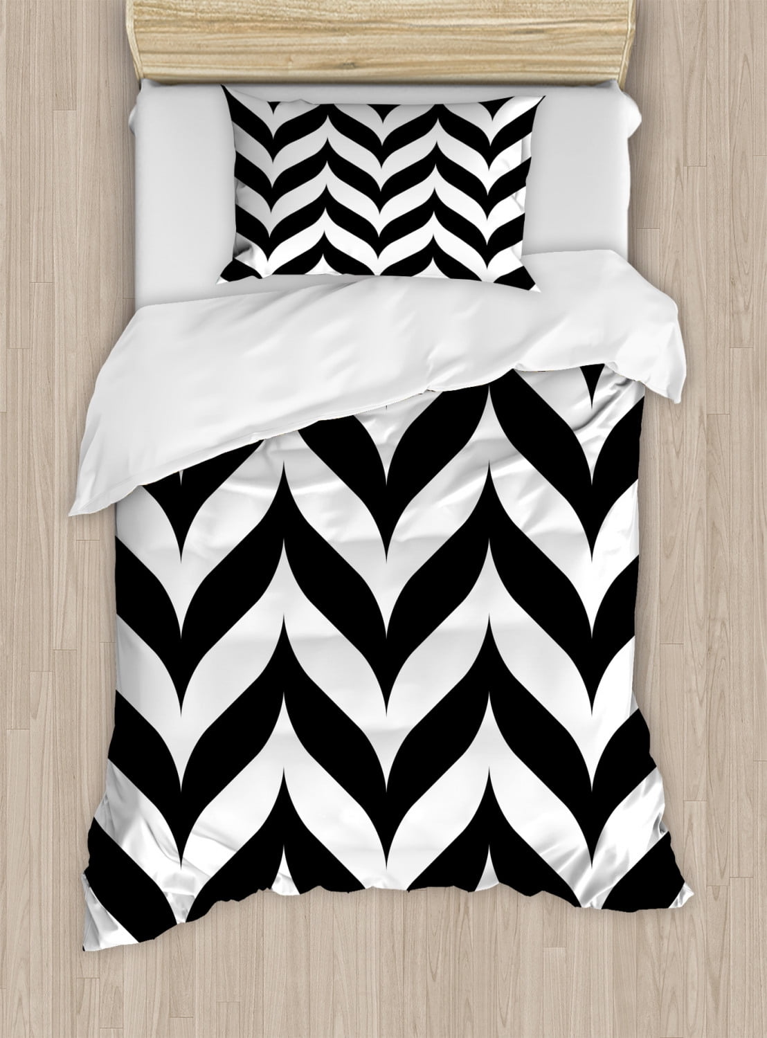 Modern Duvet Cover Set Twin Size, Minimalist Colors Stylized Artistic ...