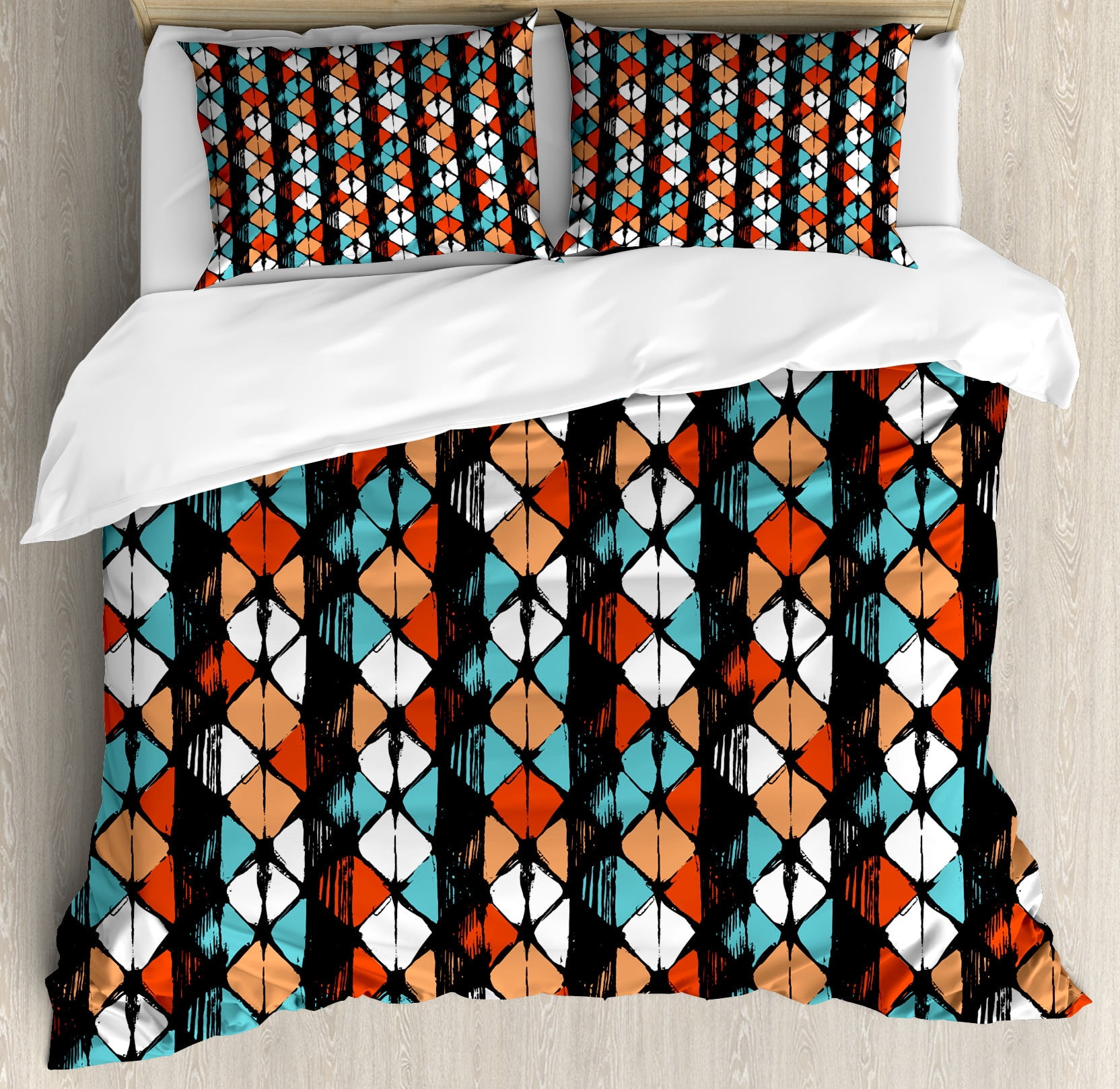 Modern Duvet Cover Set, Vector Contemporary Design Geometric Hexagonal ...