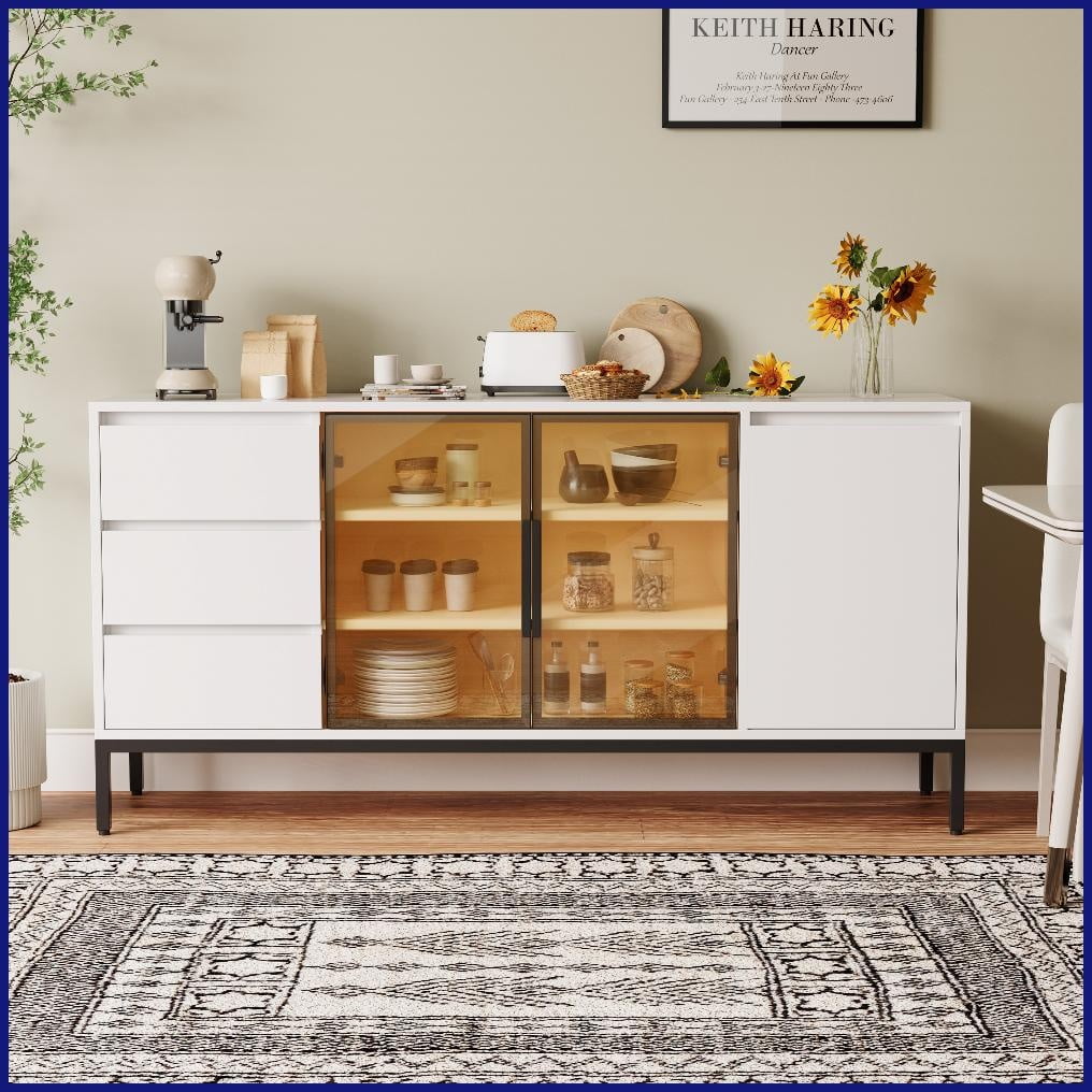 Modern Easy-Clean Particleboard Coffee Table with Storage for Living ...