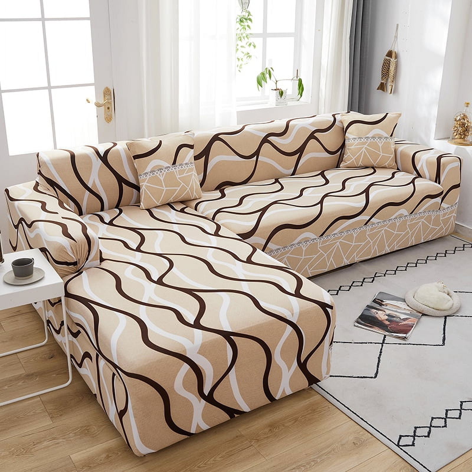 Modern Elastic Sofa Cover for Living Room Alllusive Spandex Stretch ...