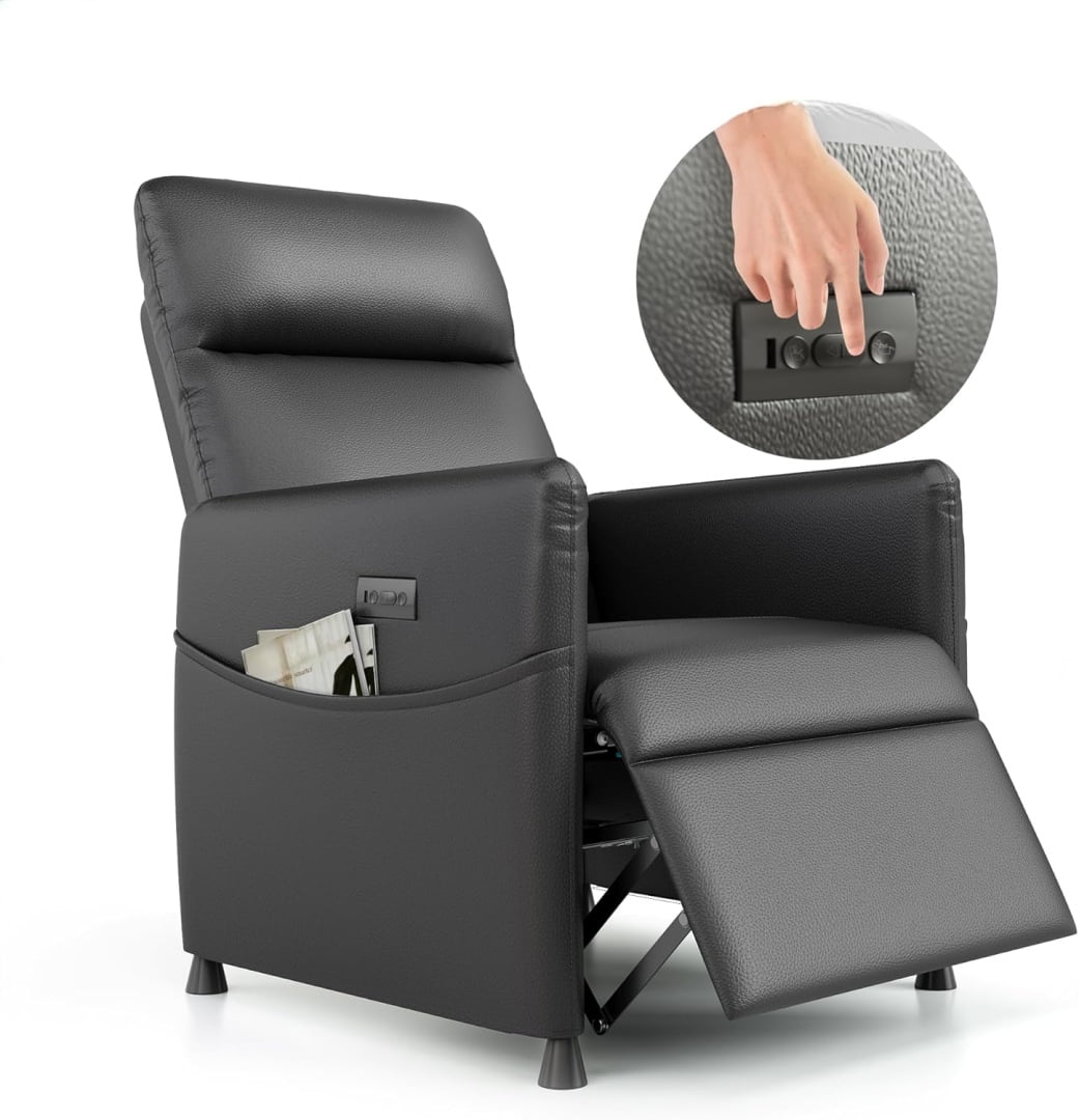 Modern Electric Recliner Chairs for Adults,PU Leather Power Recliner ...