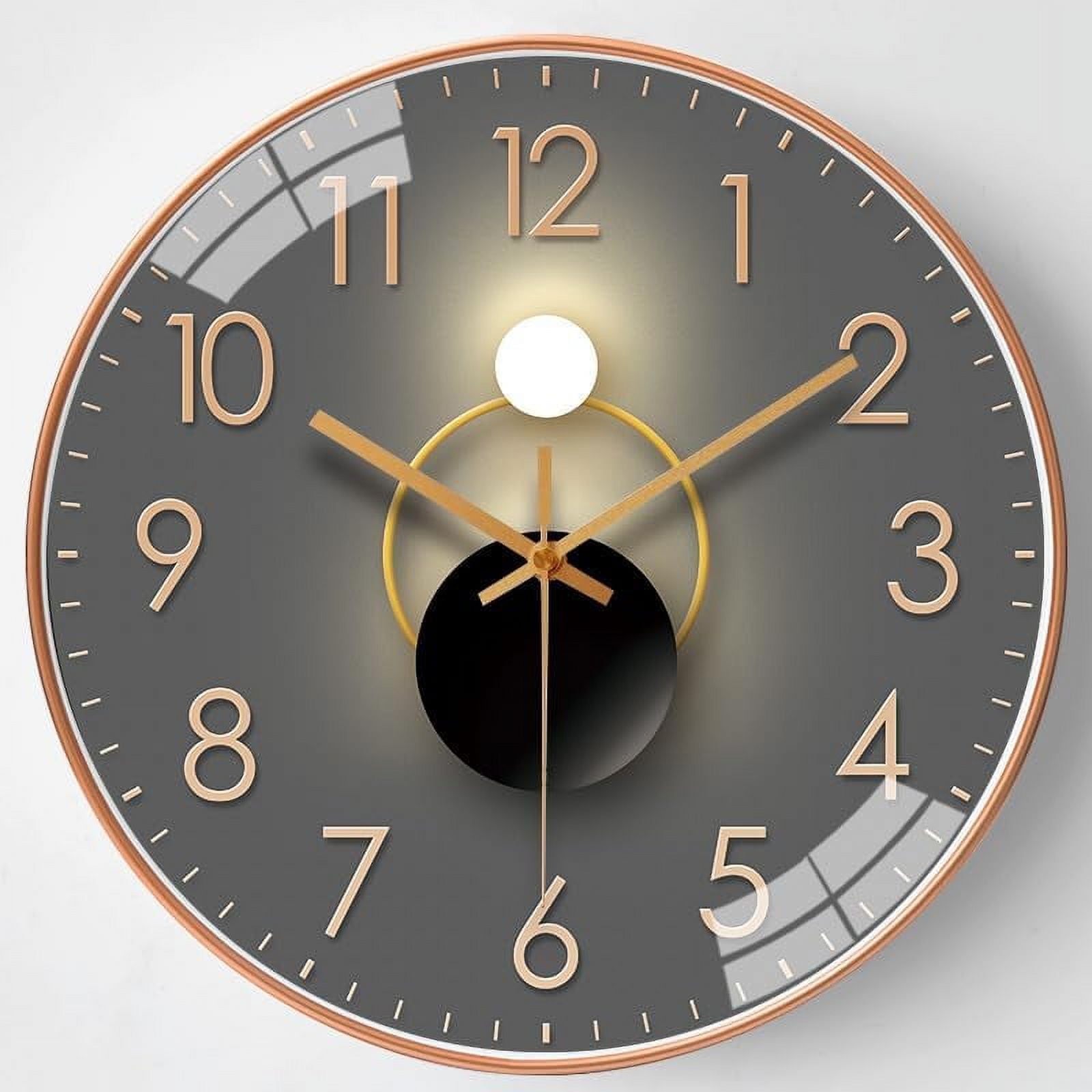 Modern Elegance: Silent Quartz Wall Clock, Metal & Glass Decorative ...