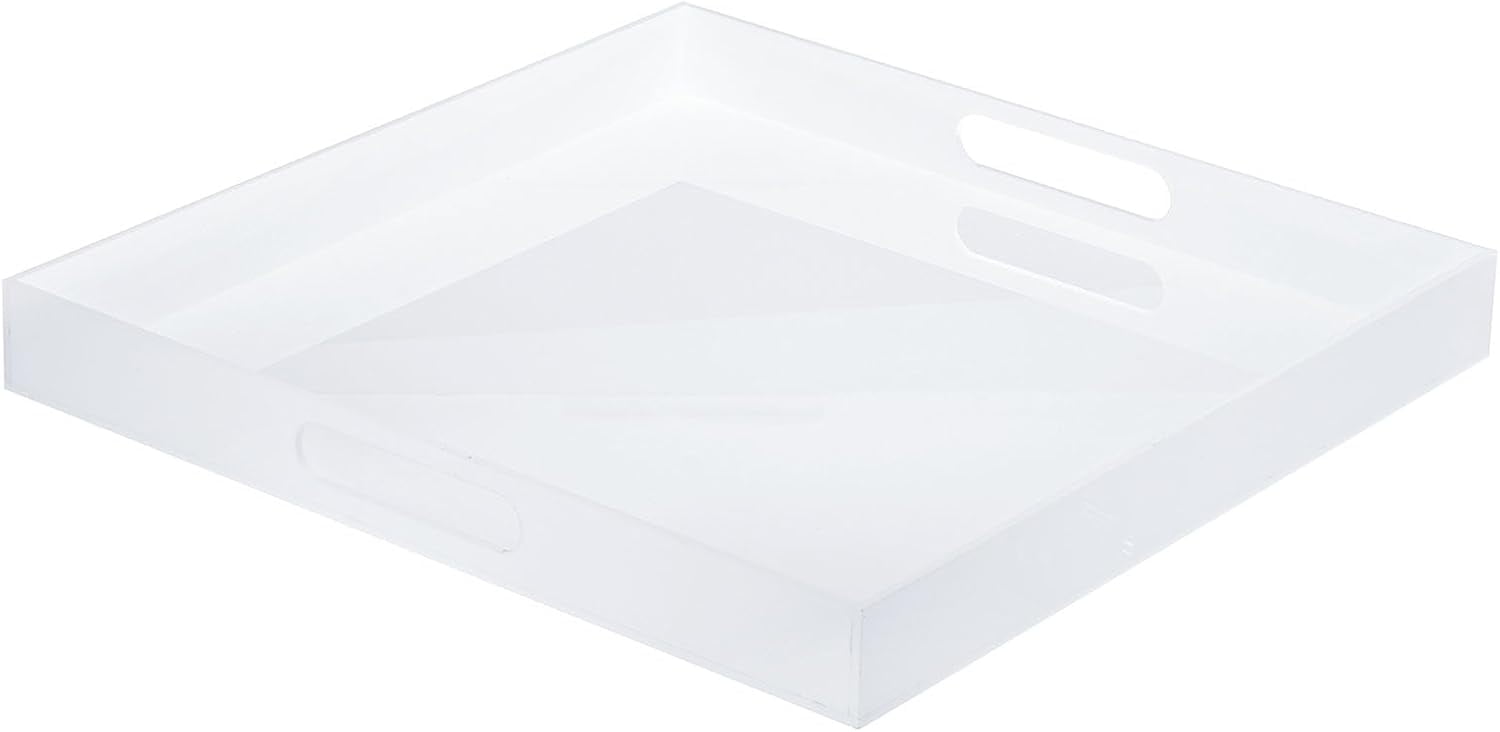 Modern Elegant 24" X 24" Large White Acrylic Tray for Serving and ...