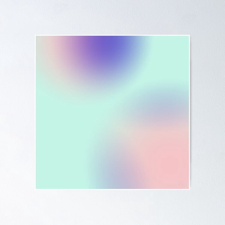 Modern Elegant Pastel Pink Mint Purple Gradient UNFRAMED Poster, 24x36 ...