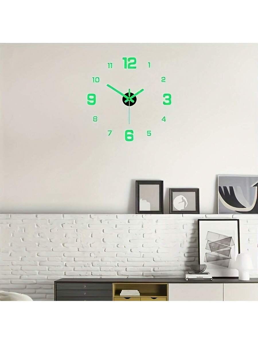 Modern Elegant Silent Wall Clock with Illuminated Numbers & Arch-Crown ...