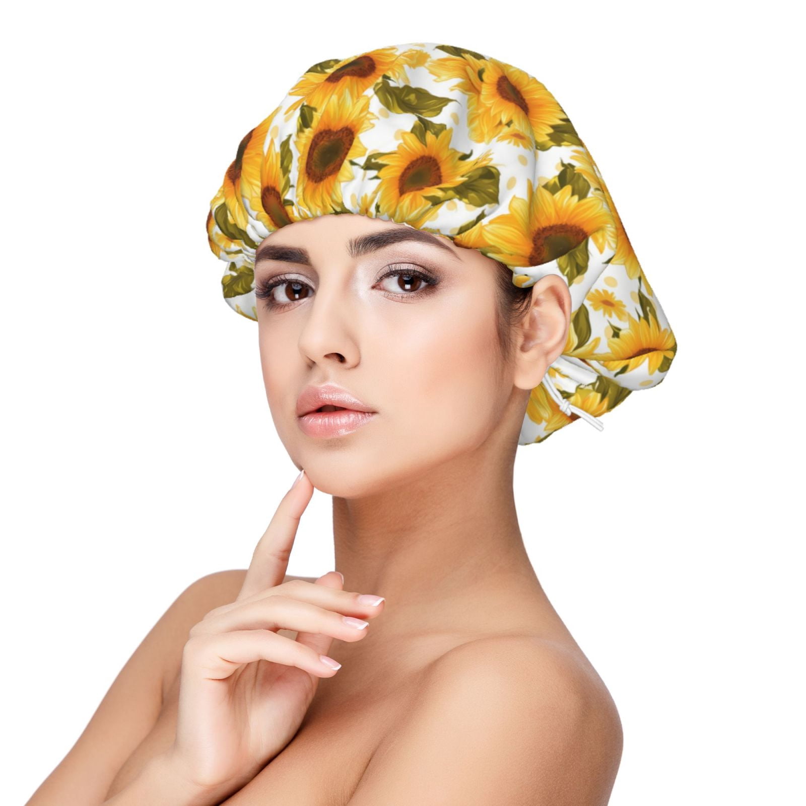 Modern Elegant Sunflower Silk Bonnet for Sleeping Women Men, Adjustable ...