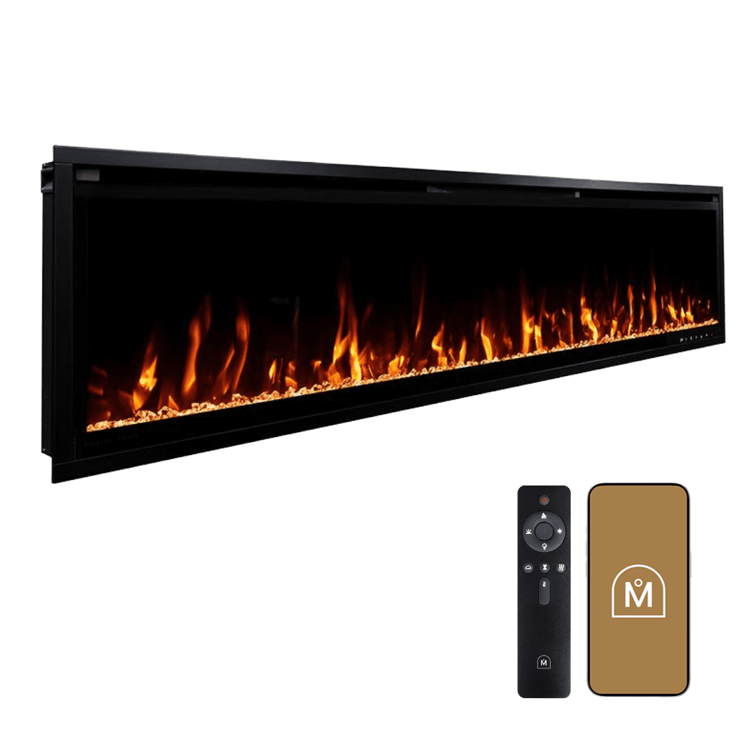 Modern Ember Aerus Slim 72 Inch Smart Linear Electric Fireplace ...