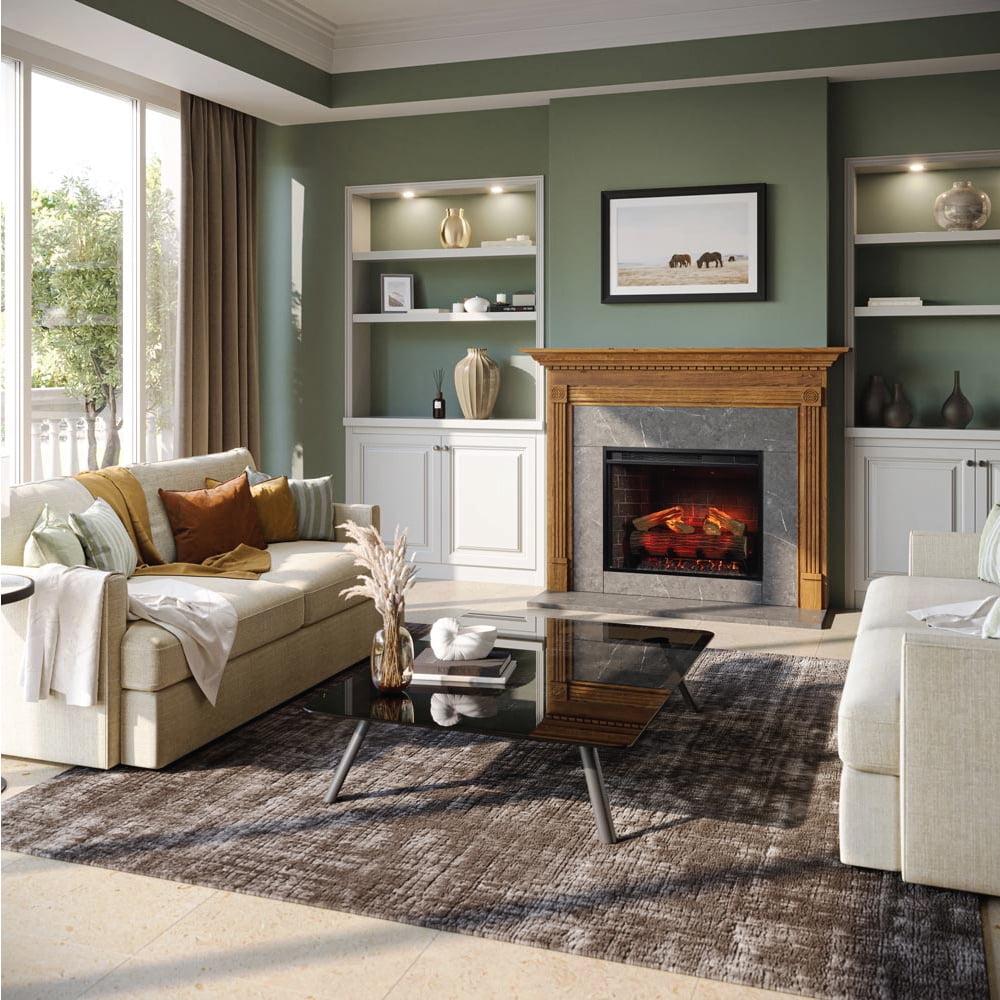 Modern Ember Uptown 28 inch Smart Electric Fireplace Insert - Black ...