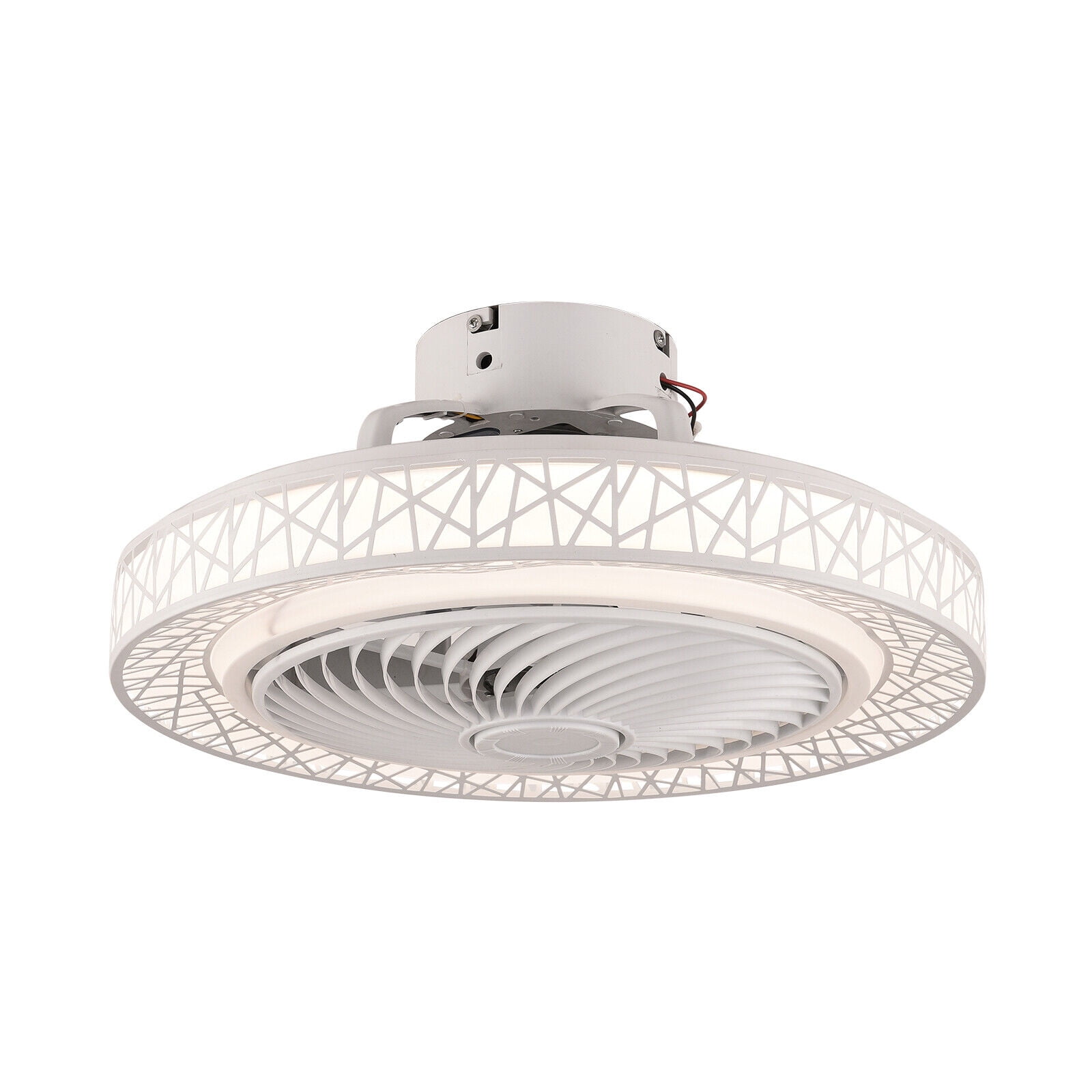 Modern Enclosed Ceiling Fan Light Dimmable LED Chandelier Fan Lamp ...