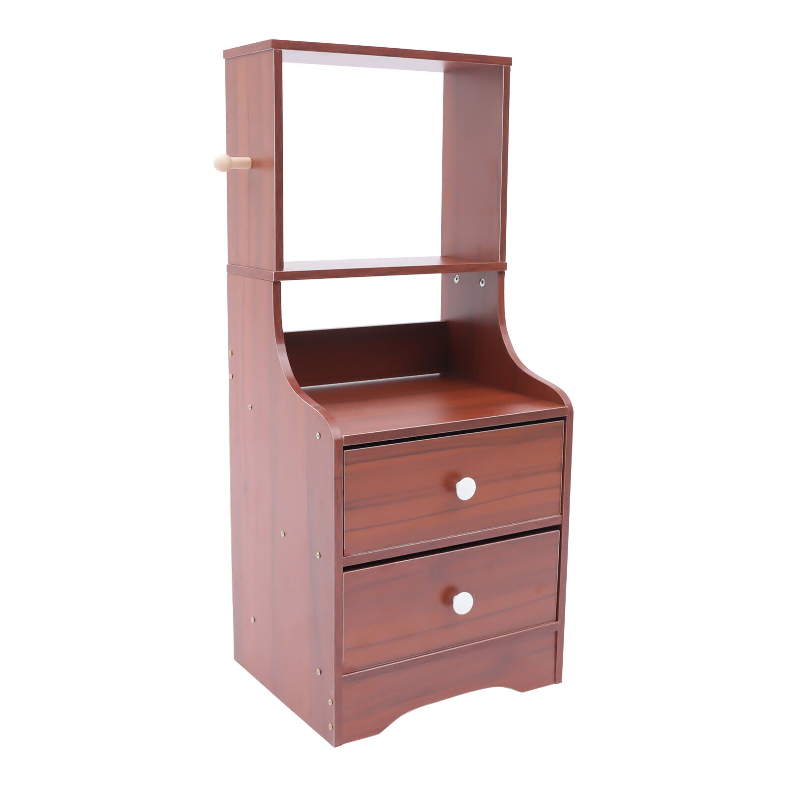 Modern End Side Table Tall Nightstand with Drawer & Hanging Hook ...