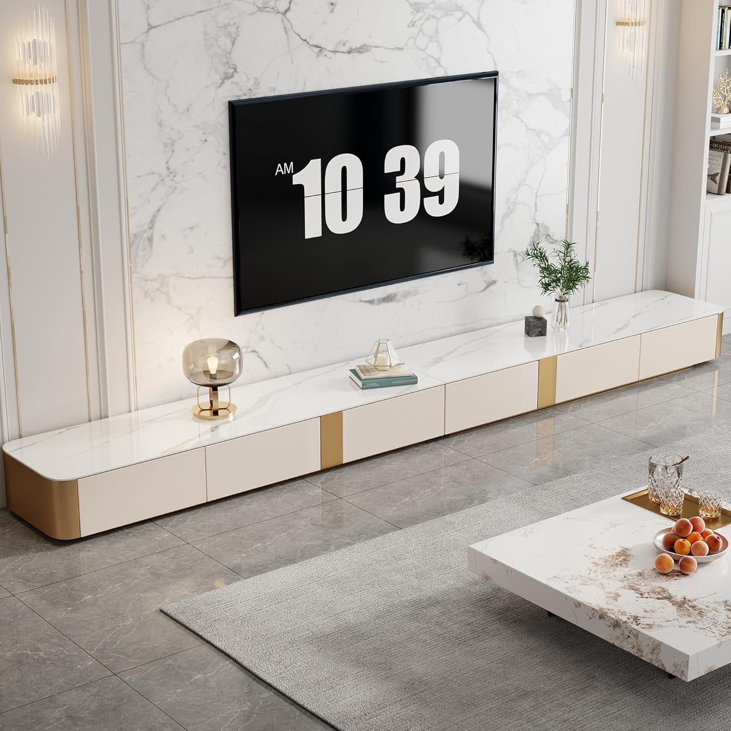 Modern Entertainment Center with Storage, 142" Extra Large TV Stand for ...