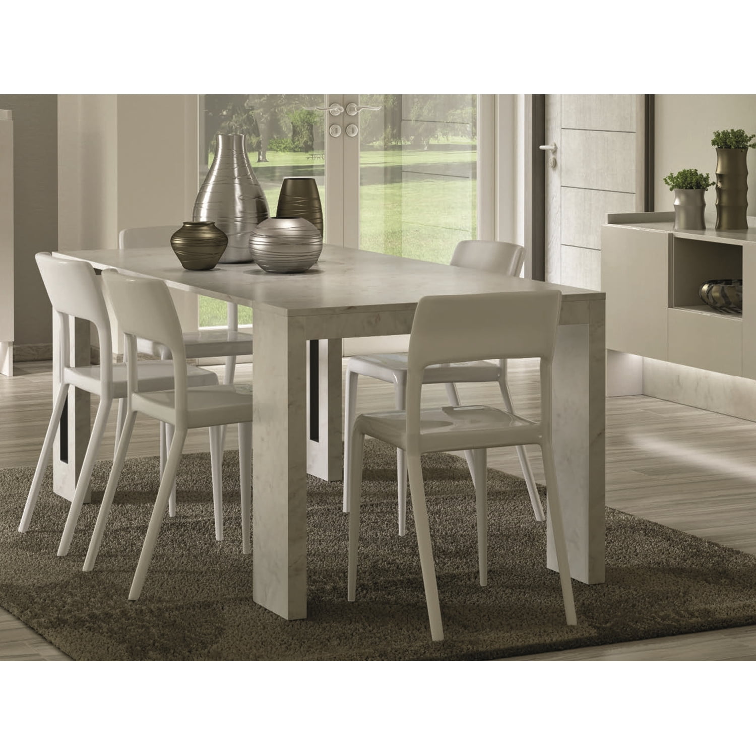 Erika Italian-Made Modern Extendable Dining Console Table in White ...