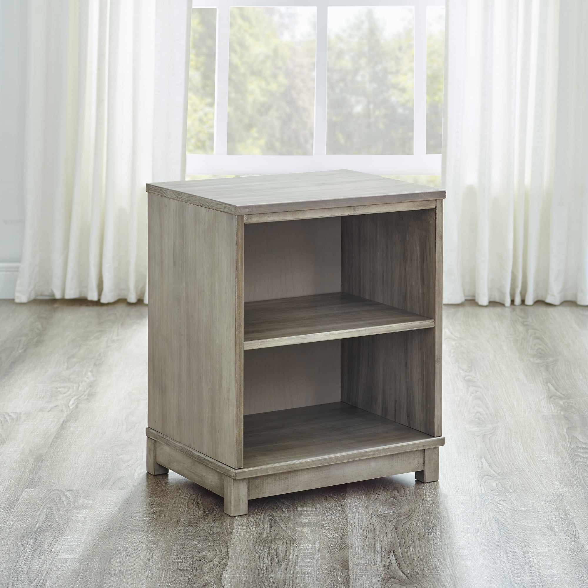 Modern Essentials Charlotte Two Shelf Solid Wood Bookcase/End Table ...