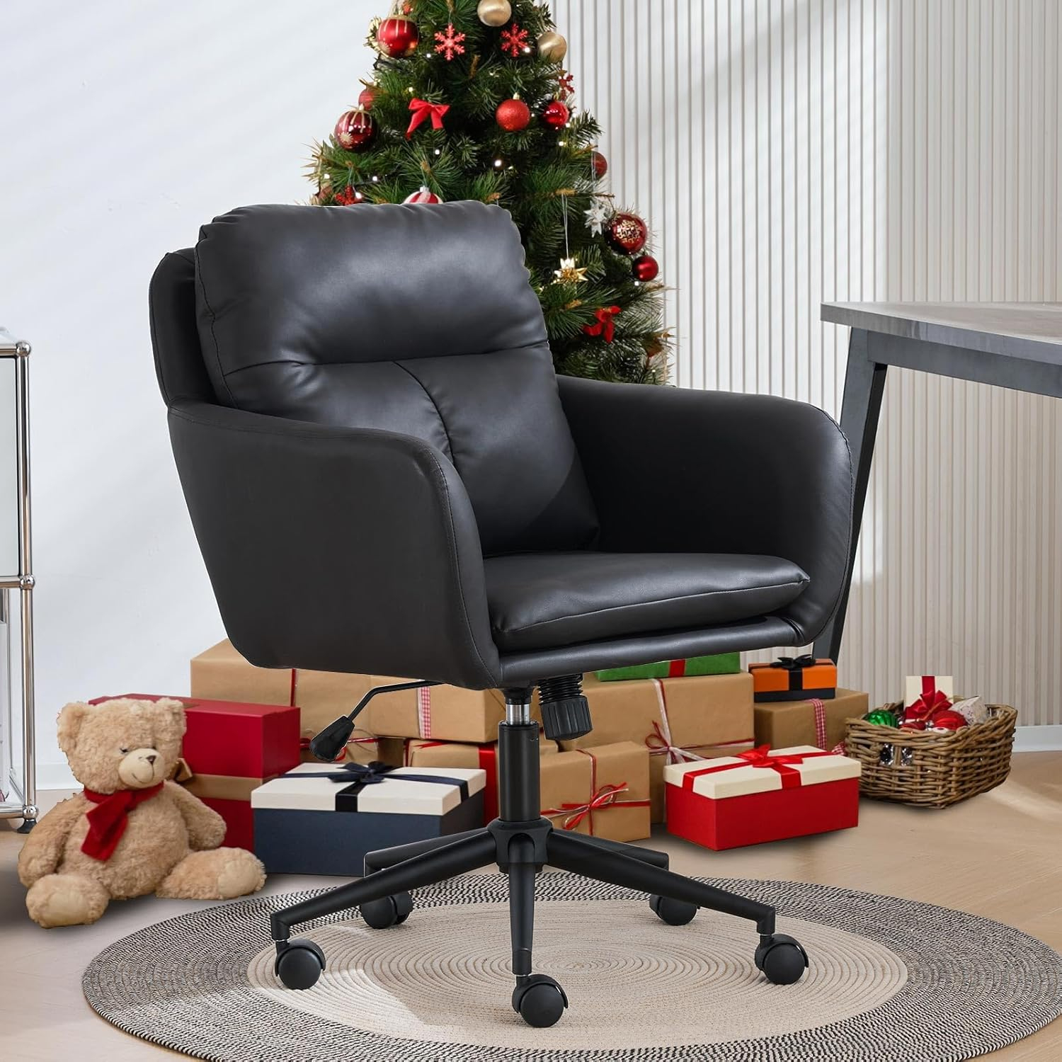 Modern Executive Office Chair PU Leather Ergonomic Computer Desk Chair ...