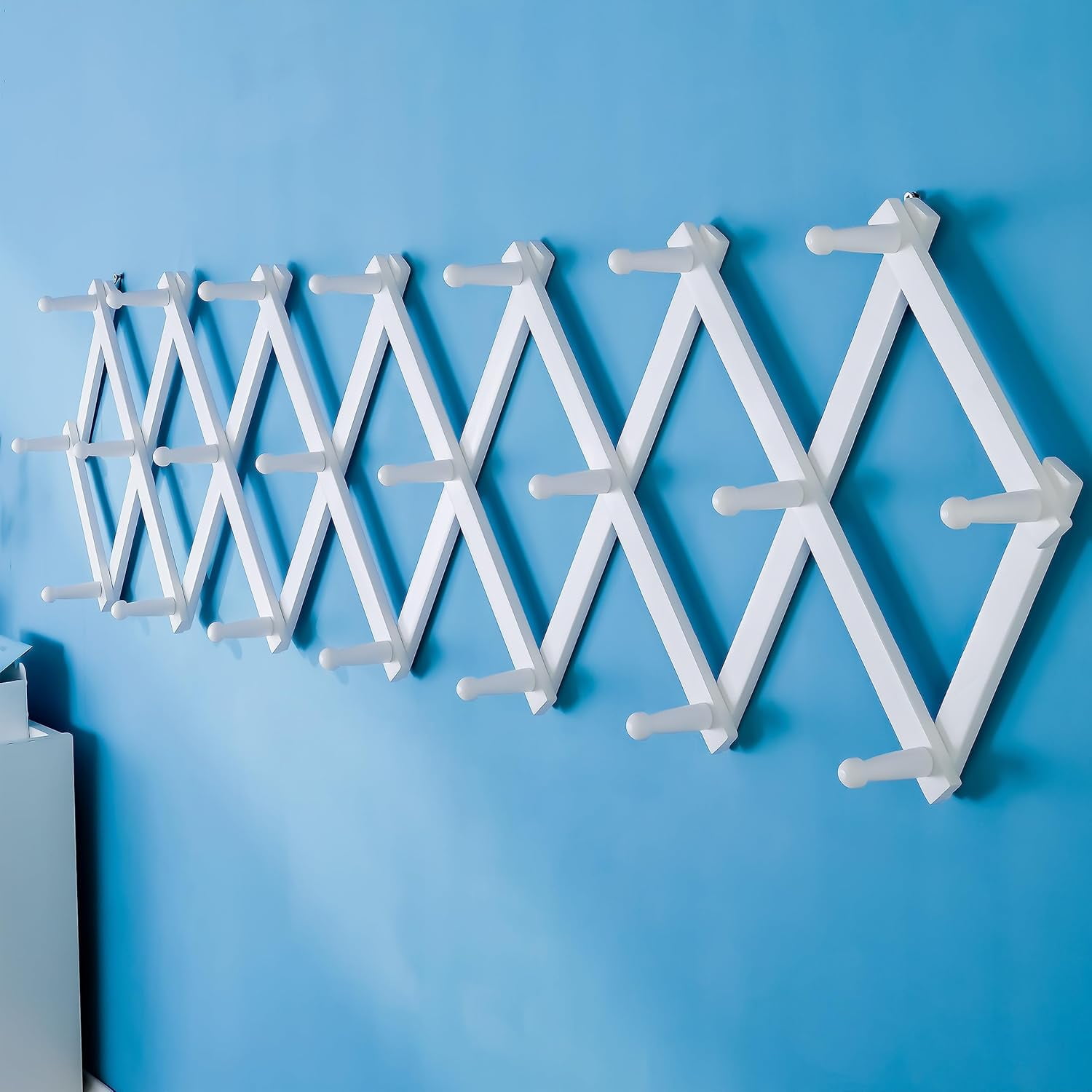 Modern Expandable Accordion Wall Hanger, 22 Peg Solid Wooden Coat & Hat ...
