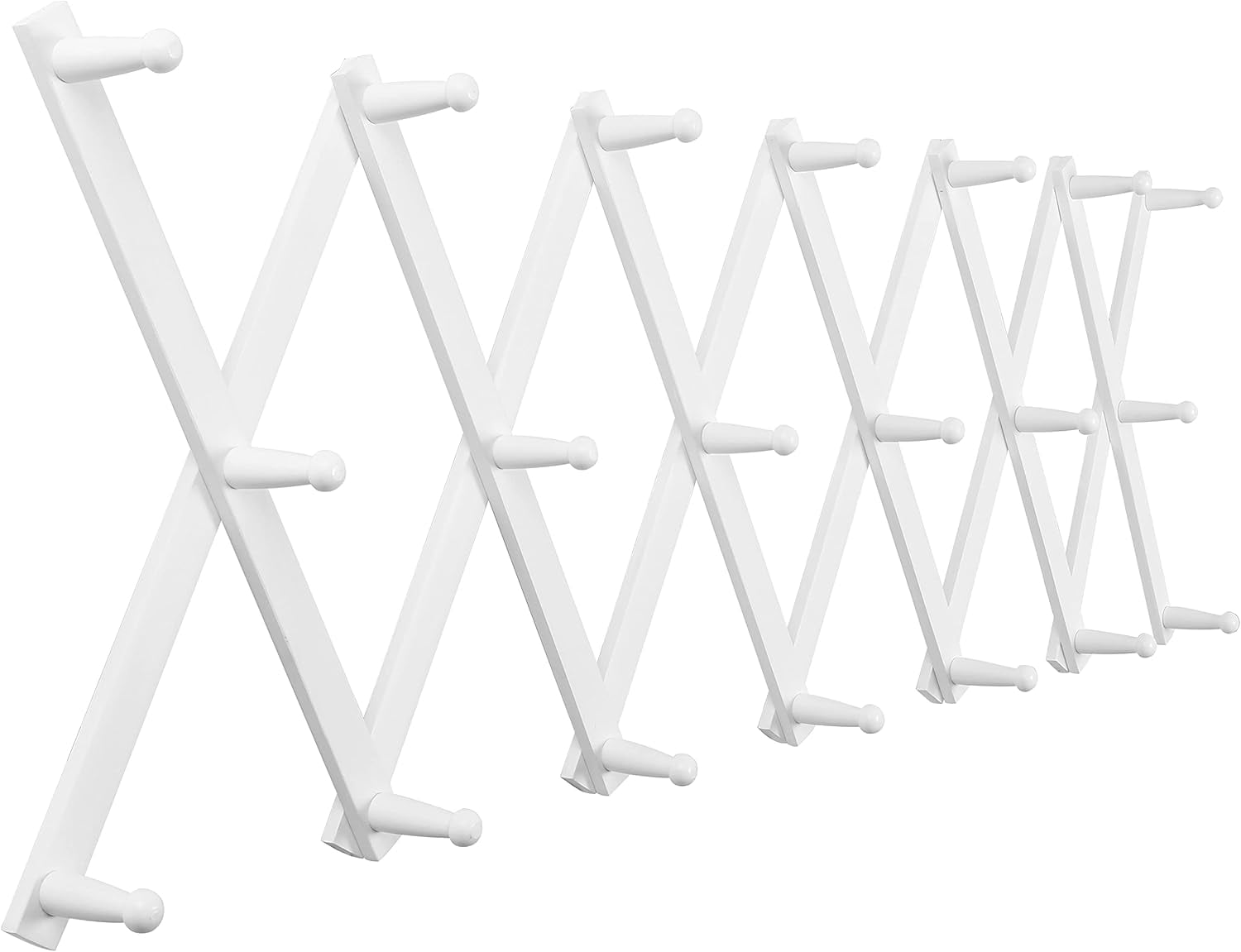 Modern Expandable Accordion Wall Hanger, Solid Wooden Coat Rack, 20 ...