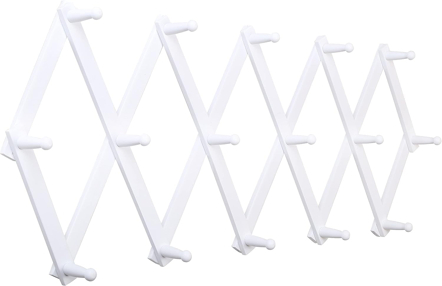 Modern Expandable Accordion Wall Hanger, Solid Wooden Coat Rack with 16 ...