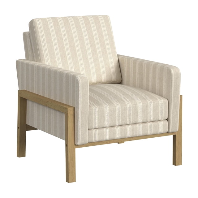 Modern Exposed Wood Accent Chair, Tan Stripe - Walmart.com