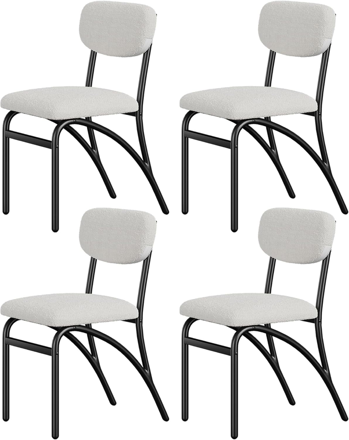 Modern Fabric Upholstered Dining Room Chair, Mid-Century Modern Round ...