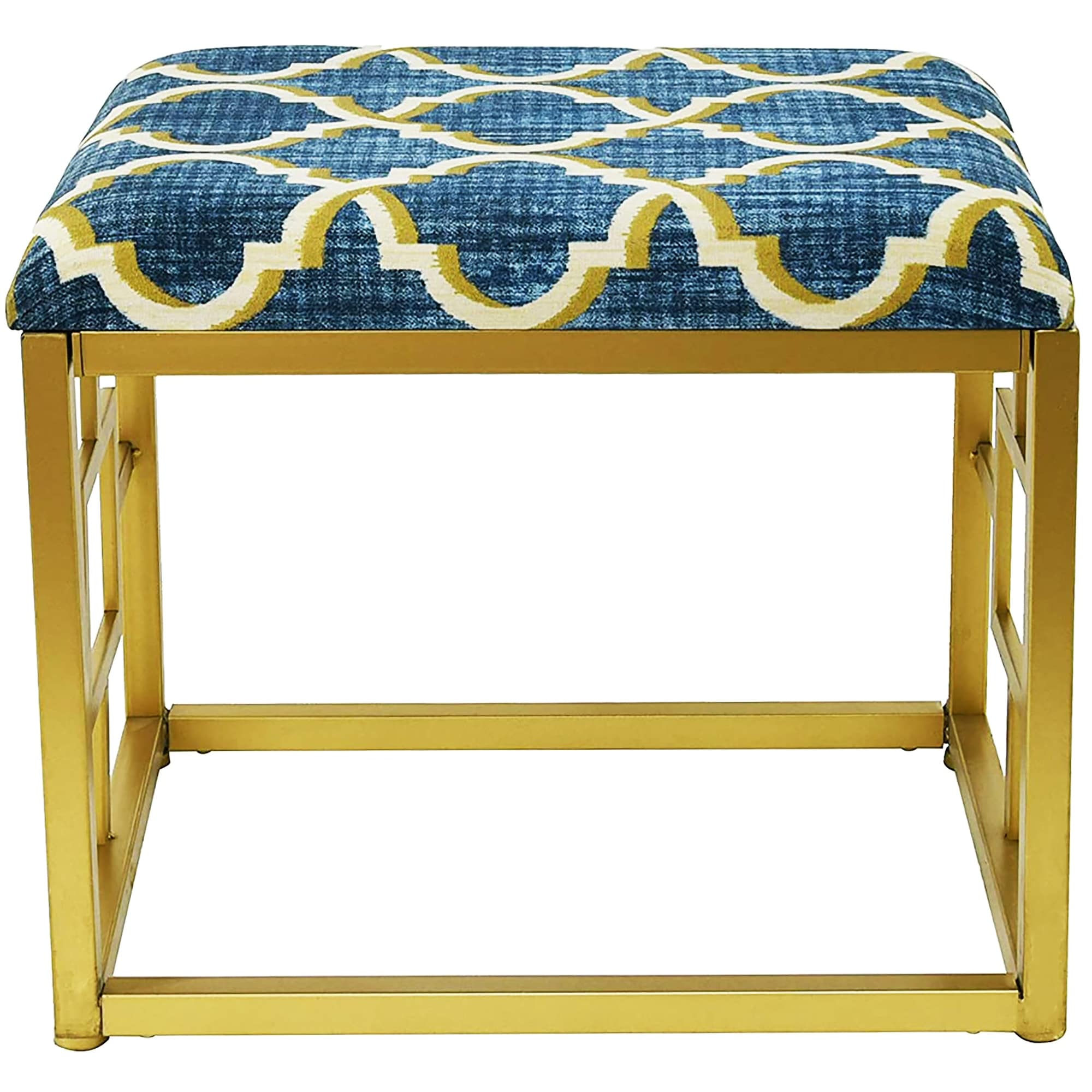 Modern Fabric Upholstered Ottoman with Foam Padding, 20" Wide Lustrous ...