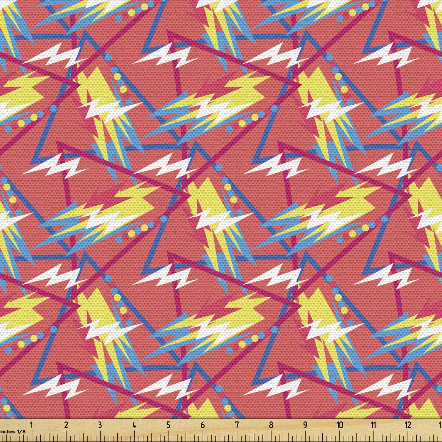 Ambesonne Modern Fabric by the Yard Upholstery, Funky Design Motifs ...