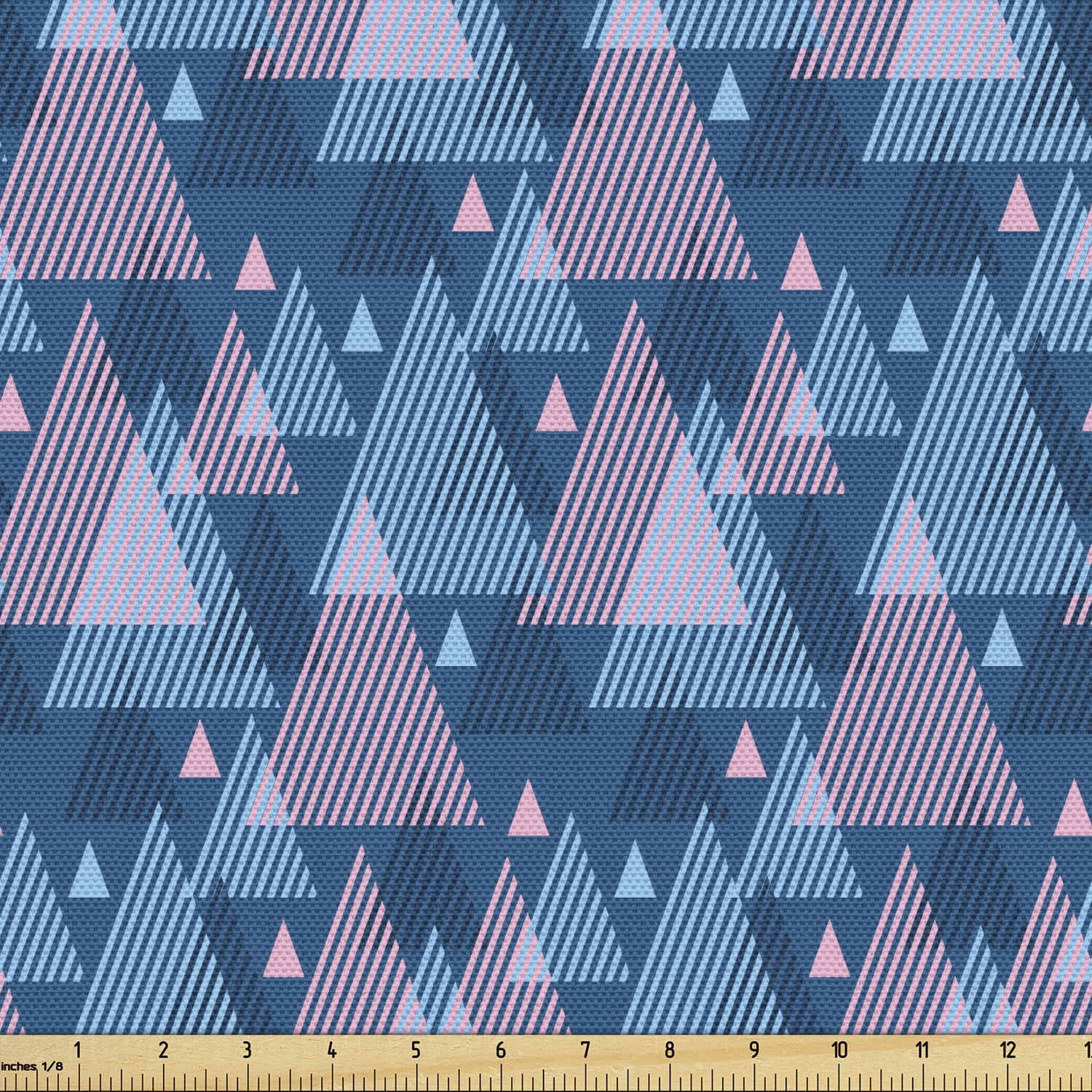 Ambesonne Modern Fabric by the Yard Upholstery, Pastel Triangle Striped ...