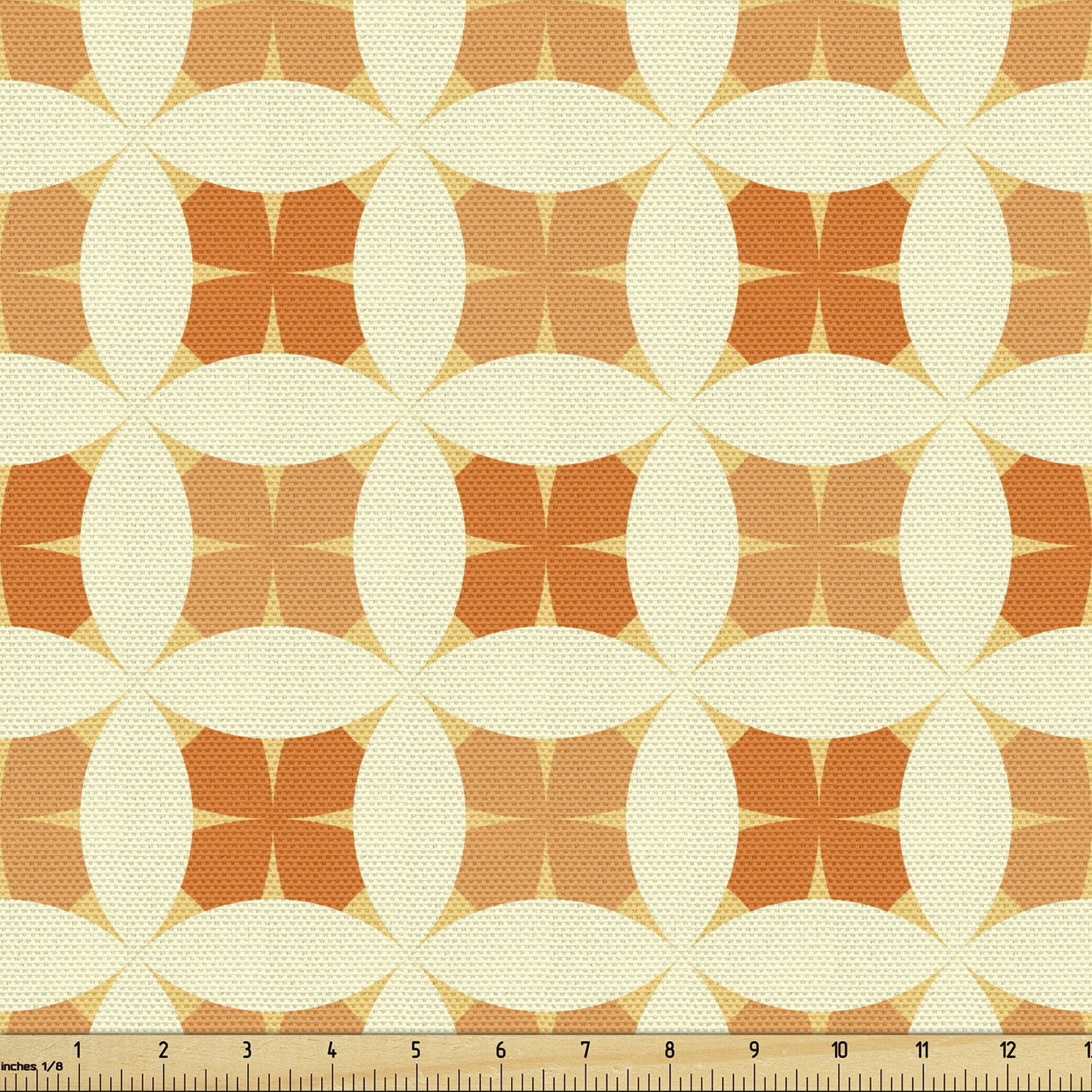 Ambesonne Modern Fabric by the Yard Upholstery, Concentric Geometric ...