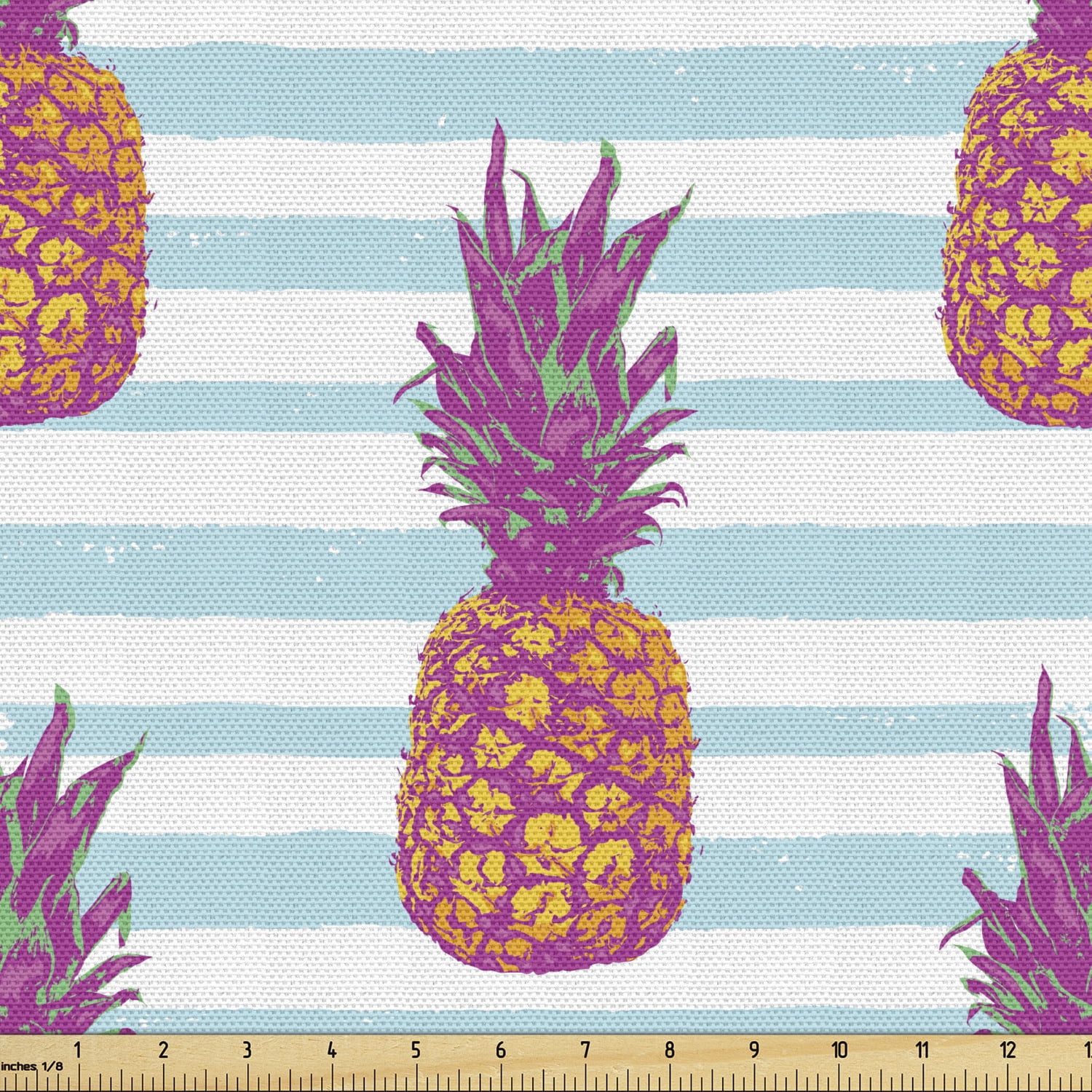 Ambesonne Modern Fabric by the Yard Upholstery, Pop Art Pineapple on ...
