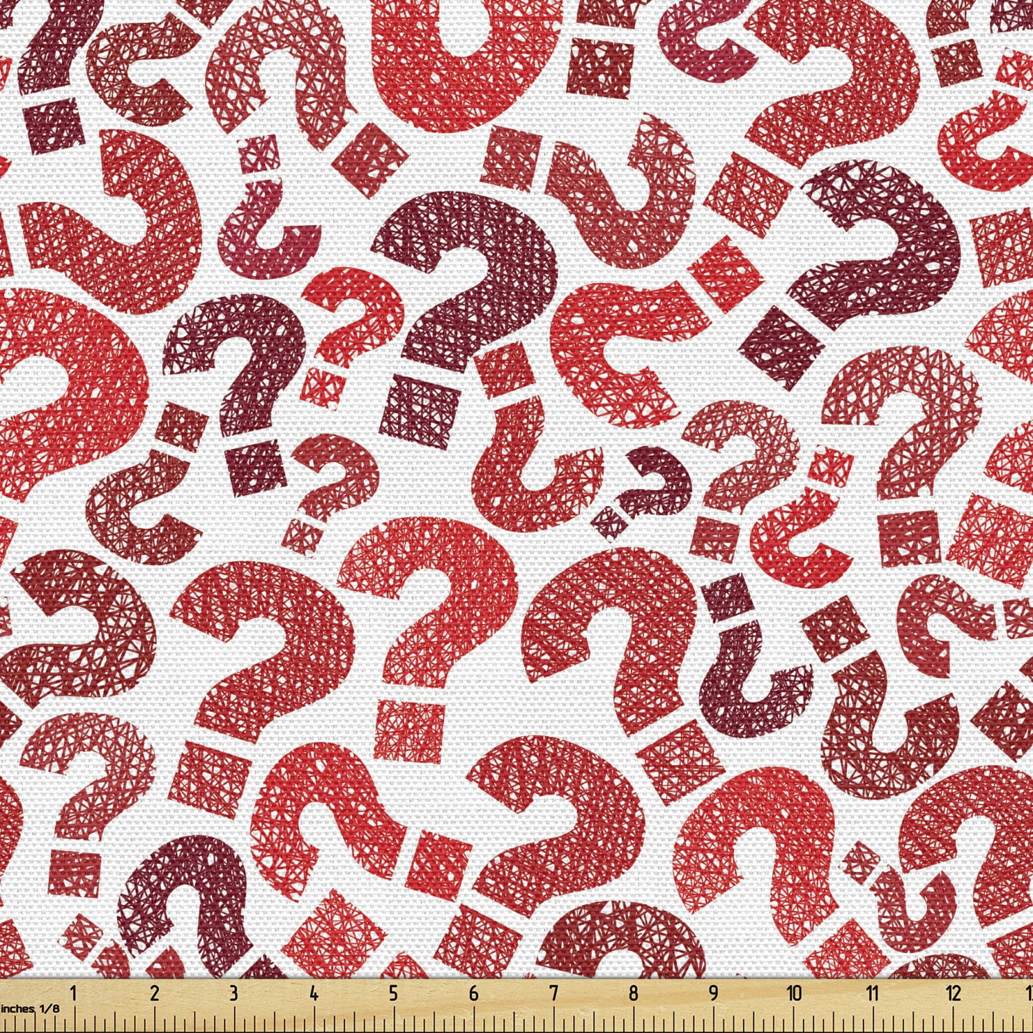 Ambesonne Sketchy Fabric by the Yard Upholstery, Question Marks Pattern ...