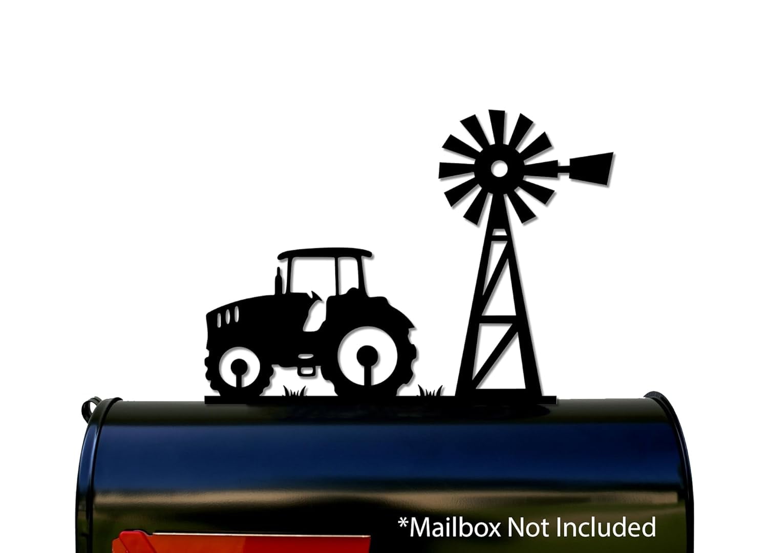 Modern Farm Tractor with Windmill - Metal Mailbox Topper/Sign ...