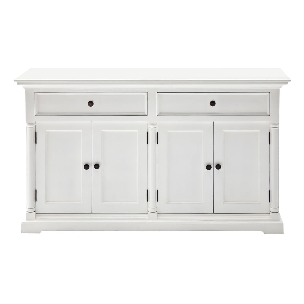 HomeRoots Modern Farm White Buffet Server with Two Doors and Large ...