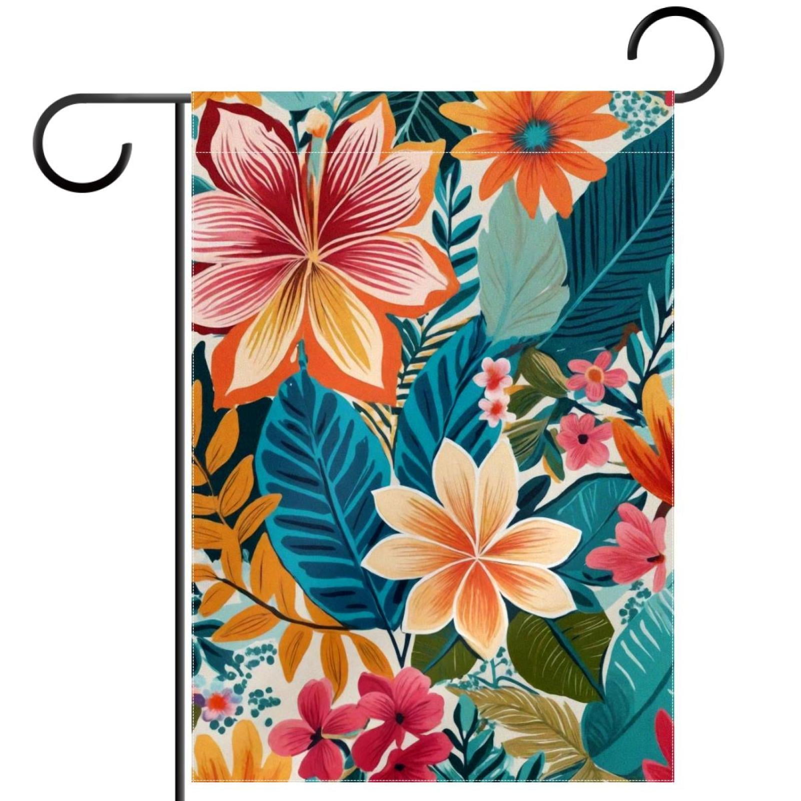 Modern Farmhouse Abstract Colorful Flower Welcome Garden Flags, 12 x 18 ...