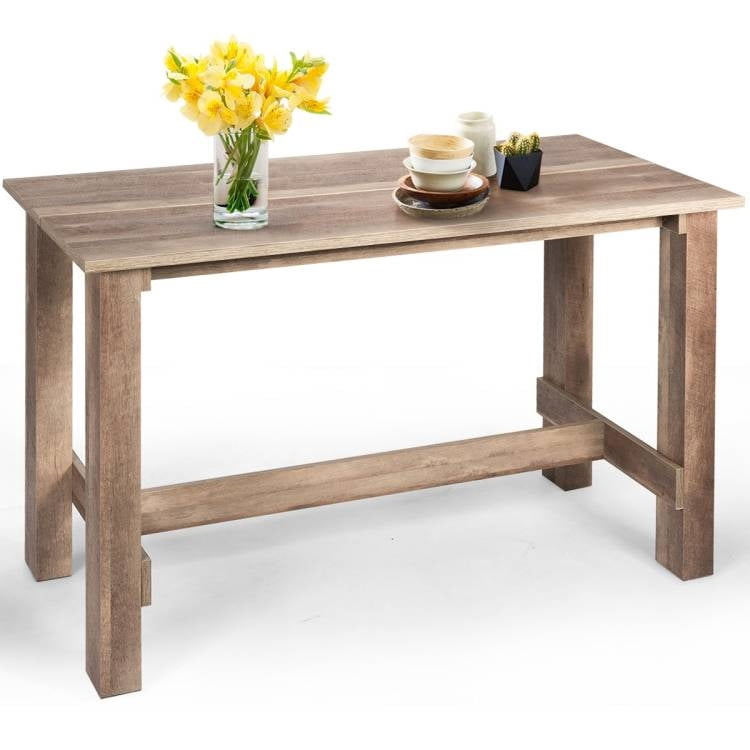 Modern Farmhouse Brown Wood 55-inch Counter Height Dining Table ...