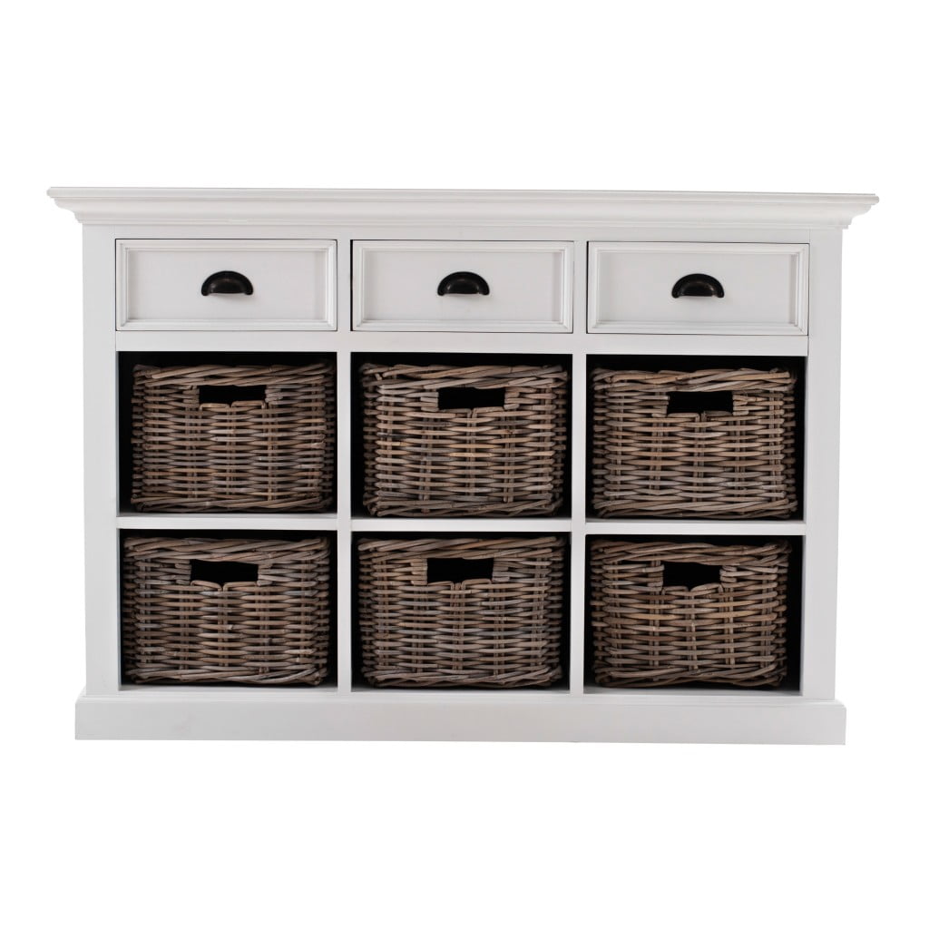 Modern Farmhouse Buffet Server with Basket Set - Walmart.com