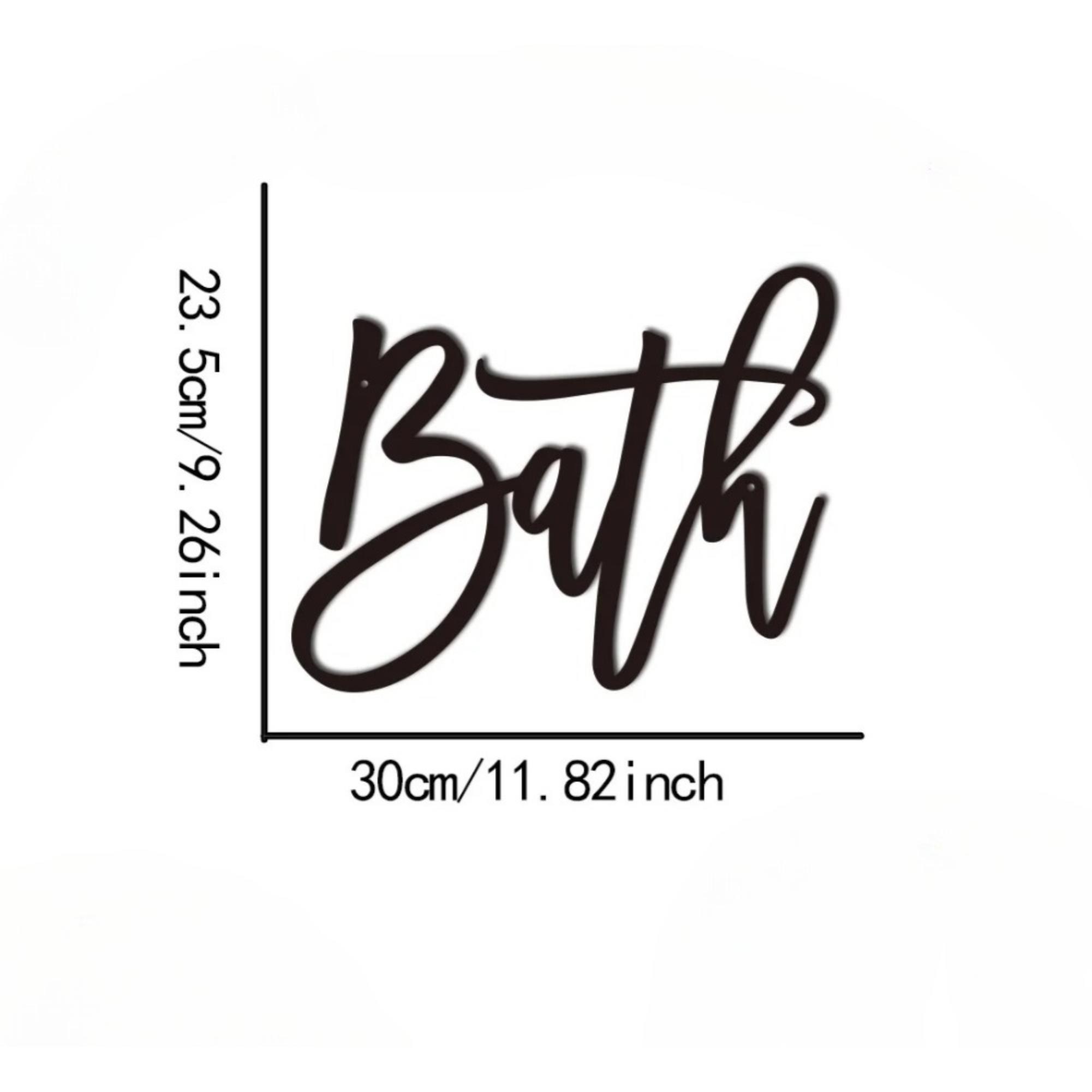 Modern Farmhouse Design Bath Sign: Bath Metal Word Wall Decor for ...