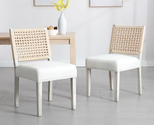 Modern Farmhouse Dining Chairs Set of 2, Rustic Kitchen Chairs with ...