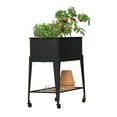 Panacea Modern Farmhouse Elevated Garden Planter with Wheels for ...