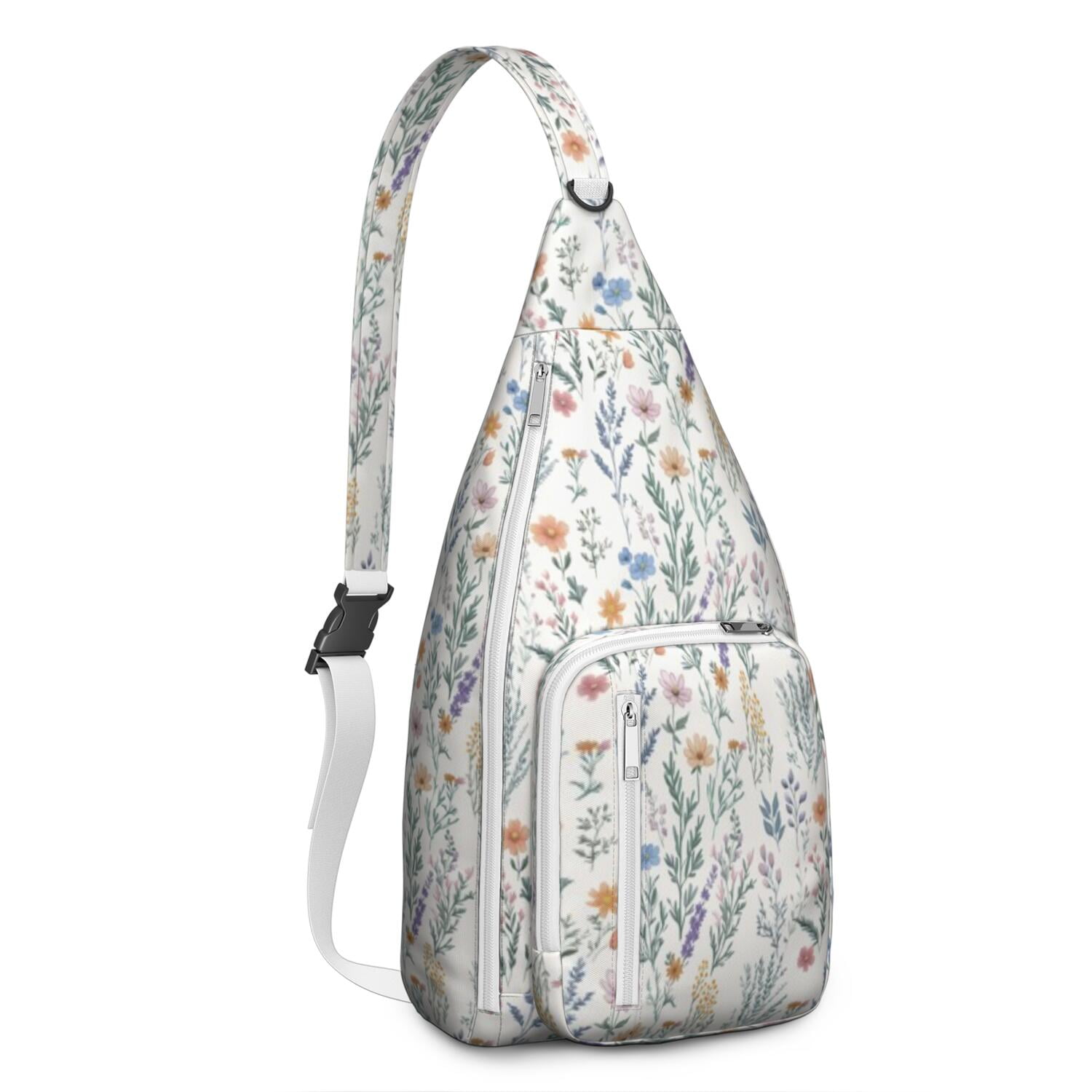 Modern Farmhouse Floral Sling Pack - Rustic Wildflower Pattern, Durable ...