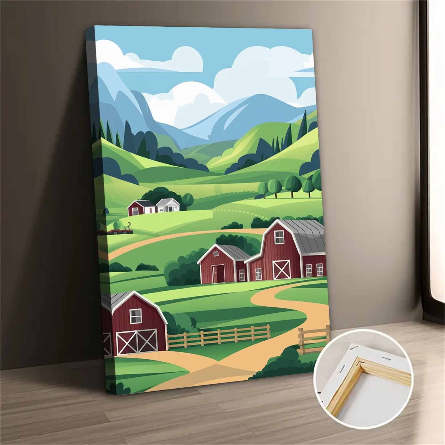 Modern Farmhouse Landscape Canvas Wall Art - Walmart.com