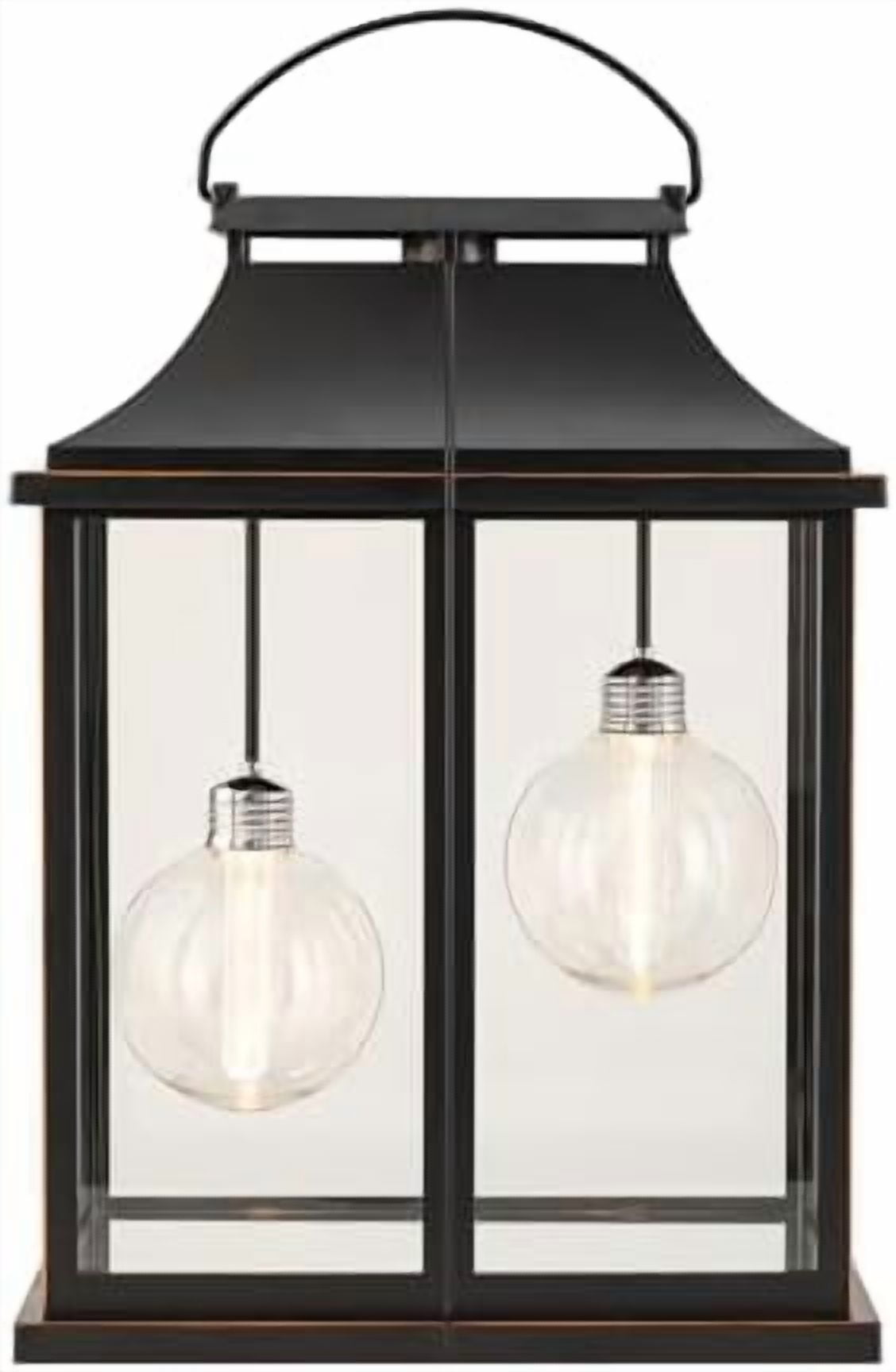 Modern Farmhouse Lanterns, Black Plastic Clear Glass Shade Lanterns ...