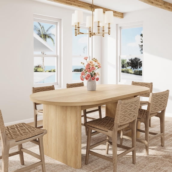 Modern Farmhouse Oval Dining Table for 4-6 – 63 Inch – Thick Sturdy ...