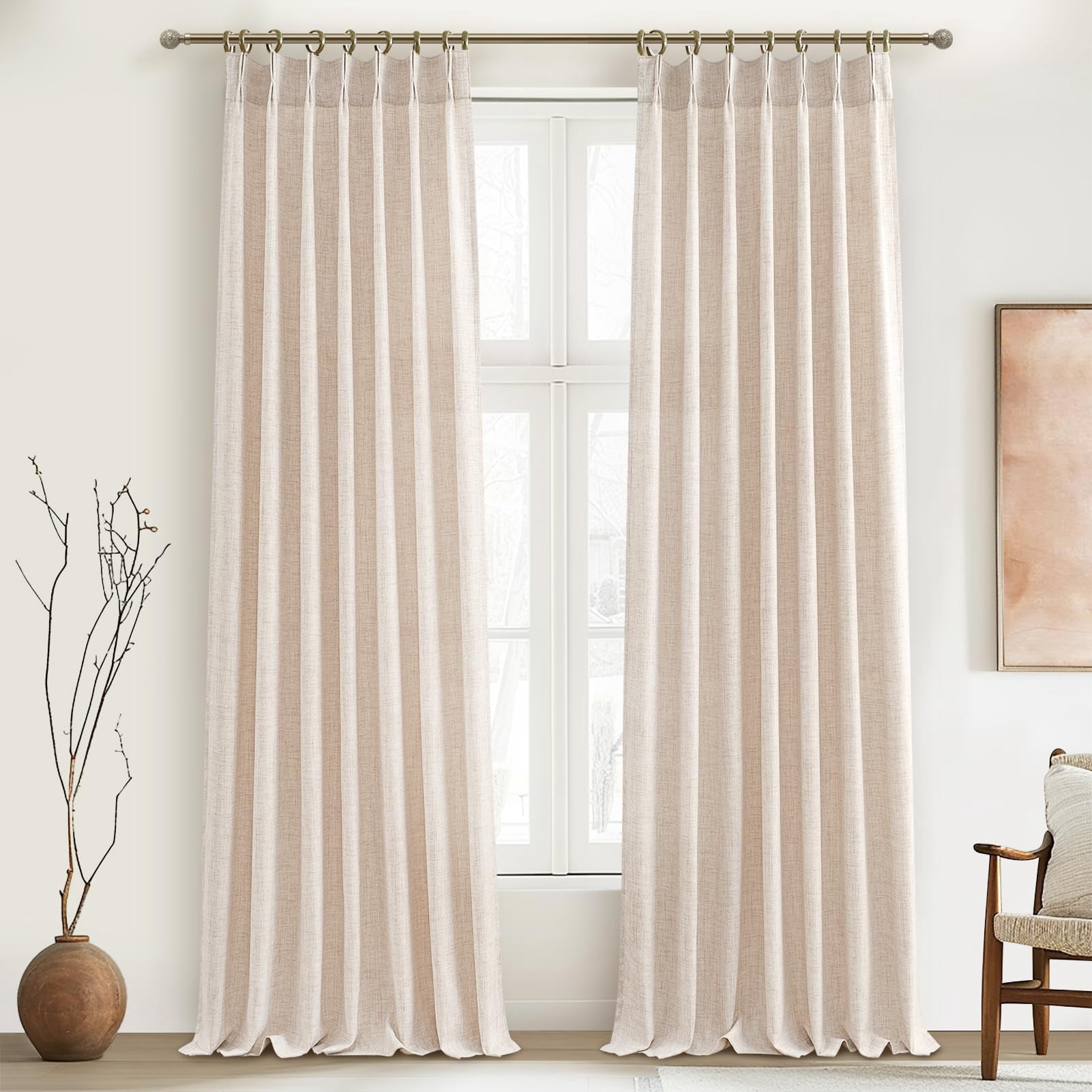 Modern Farmhouse Style Light Filtering Curtains For Living Room/bedroom ...