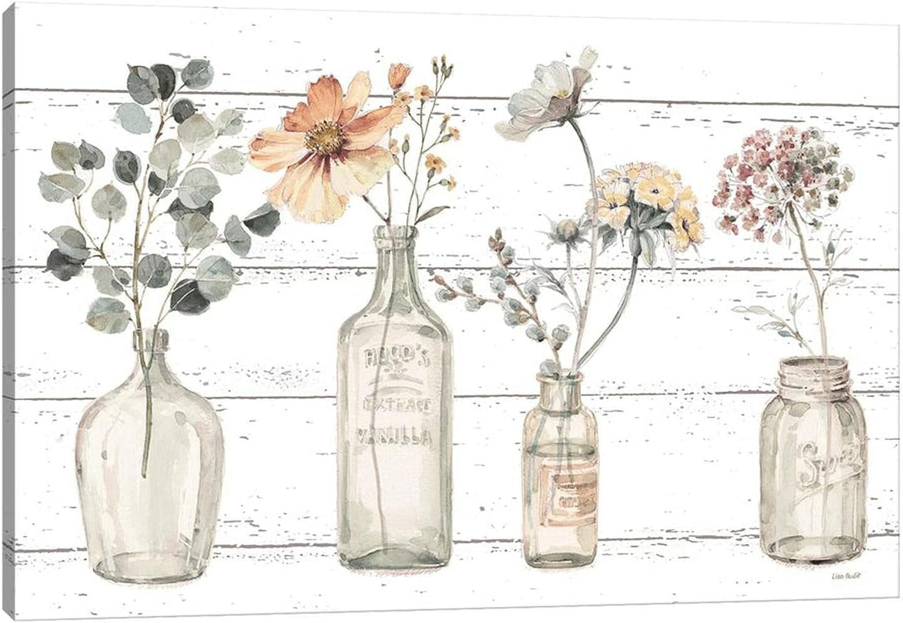 Modern Farmhouse Wall Decor Art, Farmhouse Floral Wall Art, Rustic Farmhouse Canvas Wall Art for ...