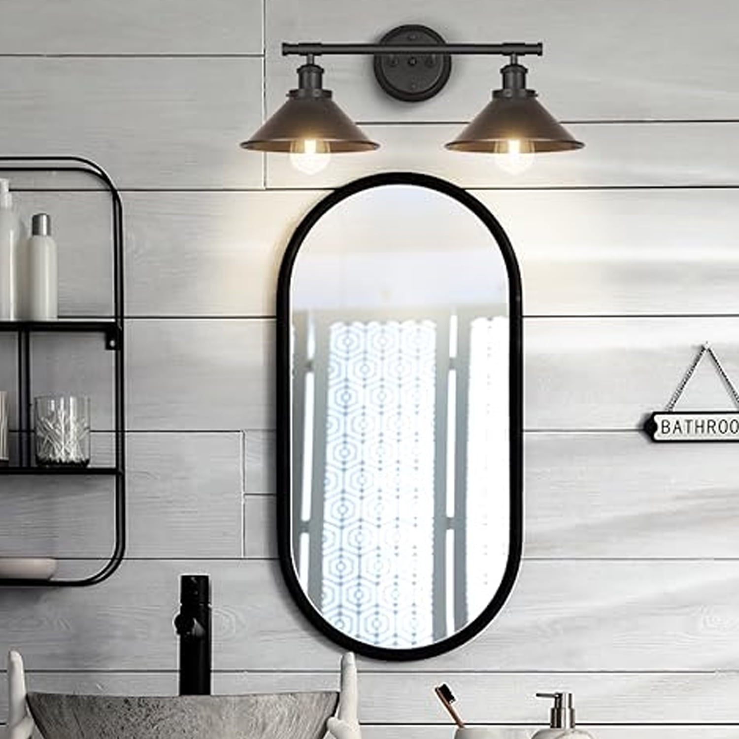 Modern Farmhouse Wall Scones 2-Light Vanity Light Bathroom Light ...