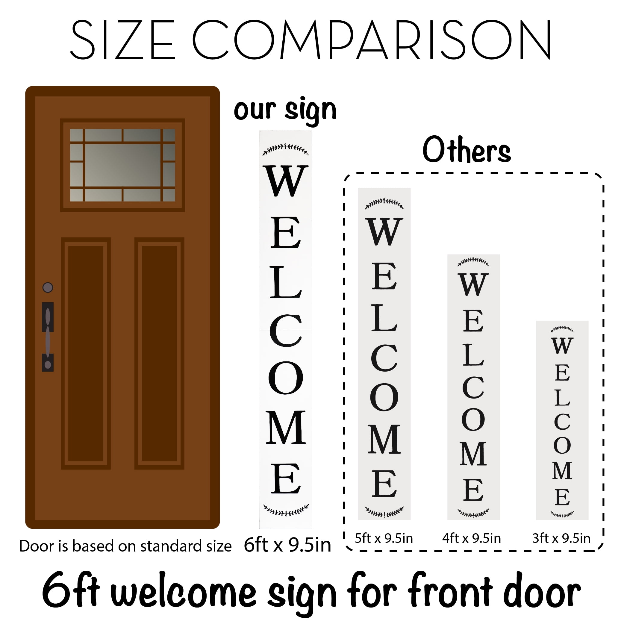 Modern Farmhouse Welcome Porch Sign - BiFold 72in White - Walmart.com