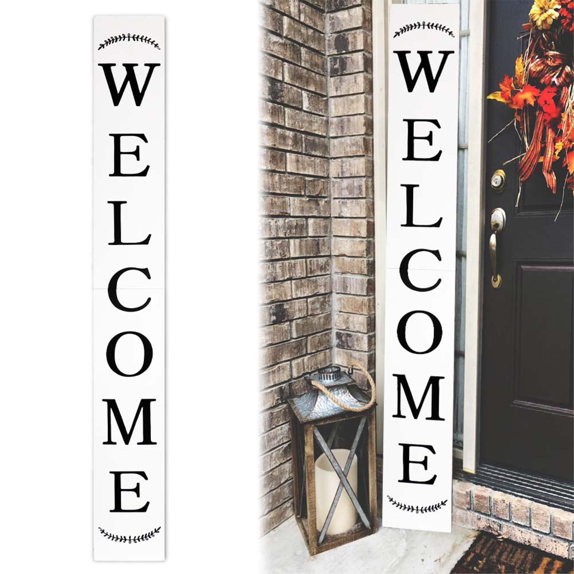 Modern Farmhouse Welcome Porch Sign - BiFold 72in White - Walmart.com