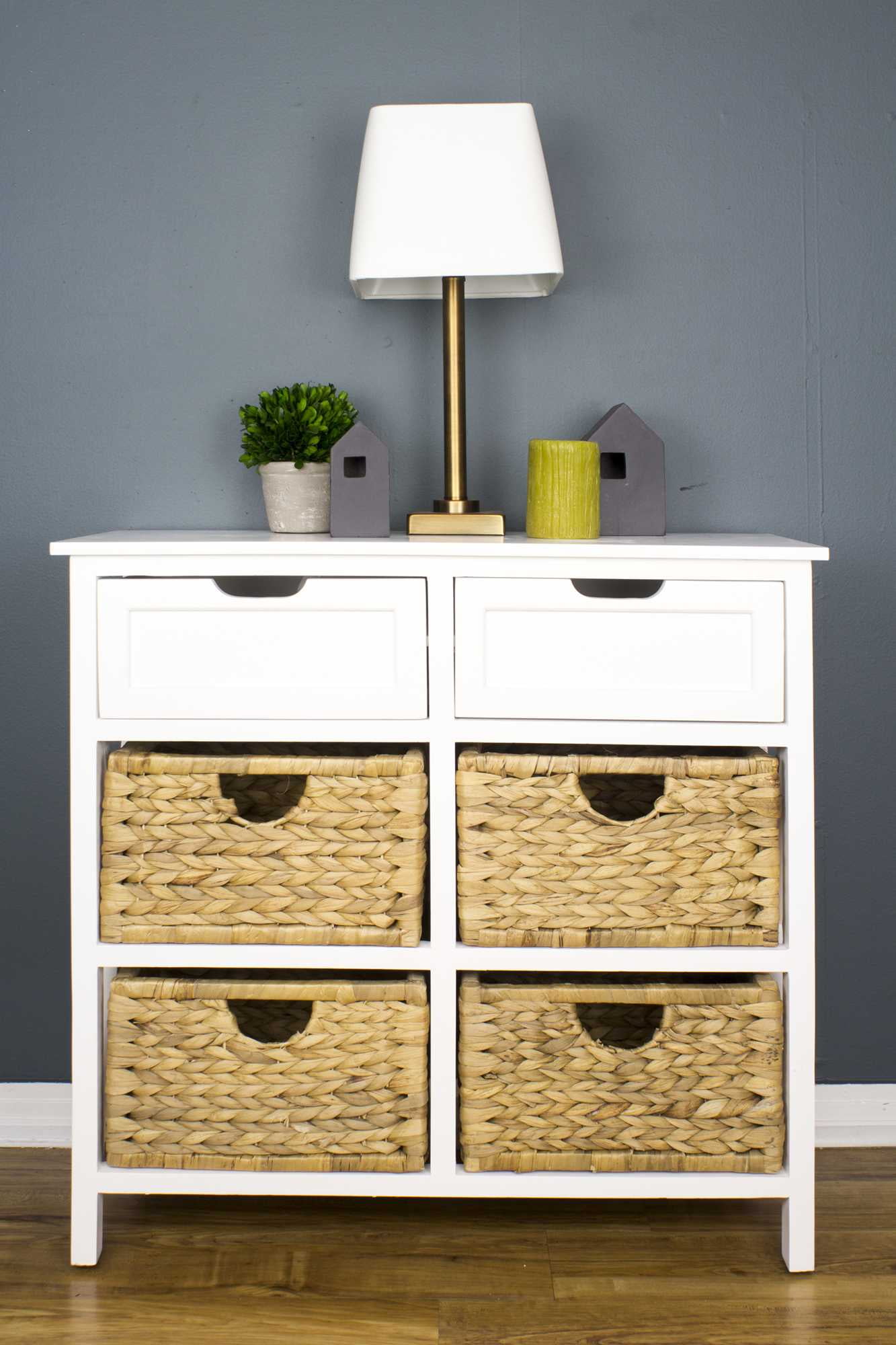 Modern Farmhouse White Wood Finish Basket Cabinet - Walmart.com