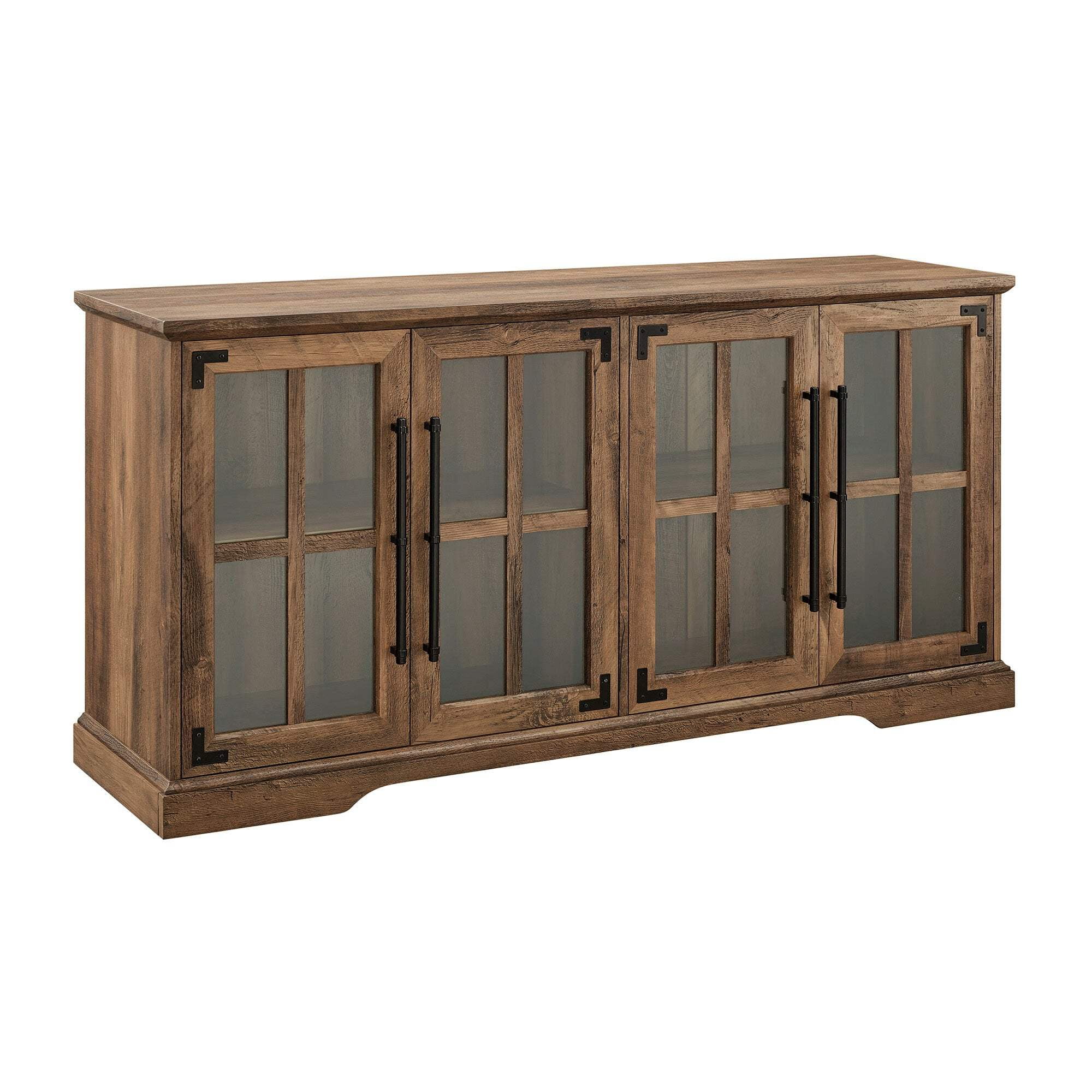 Modern Farmhouse Windowpane Glass Door Tv Stand For Tvs Up To 65 ...